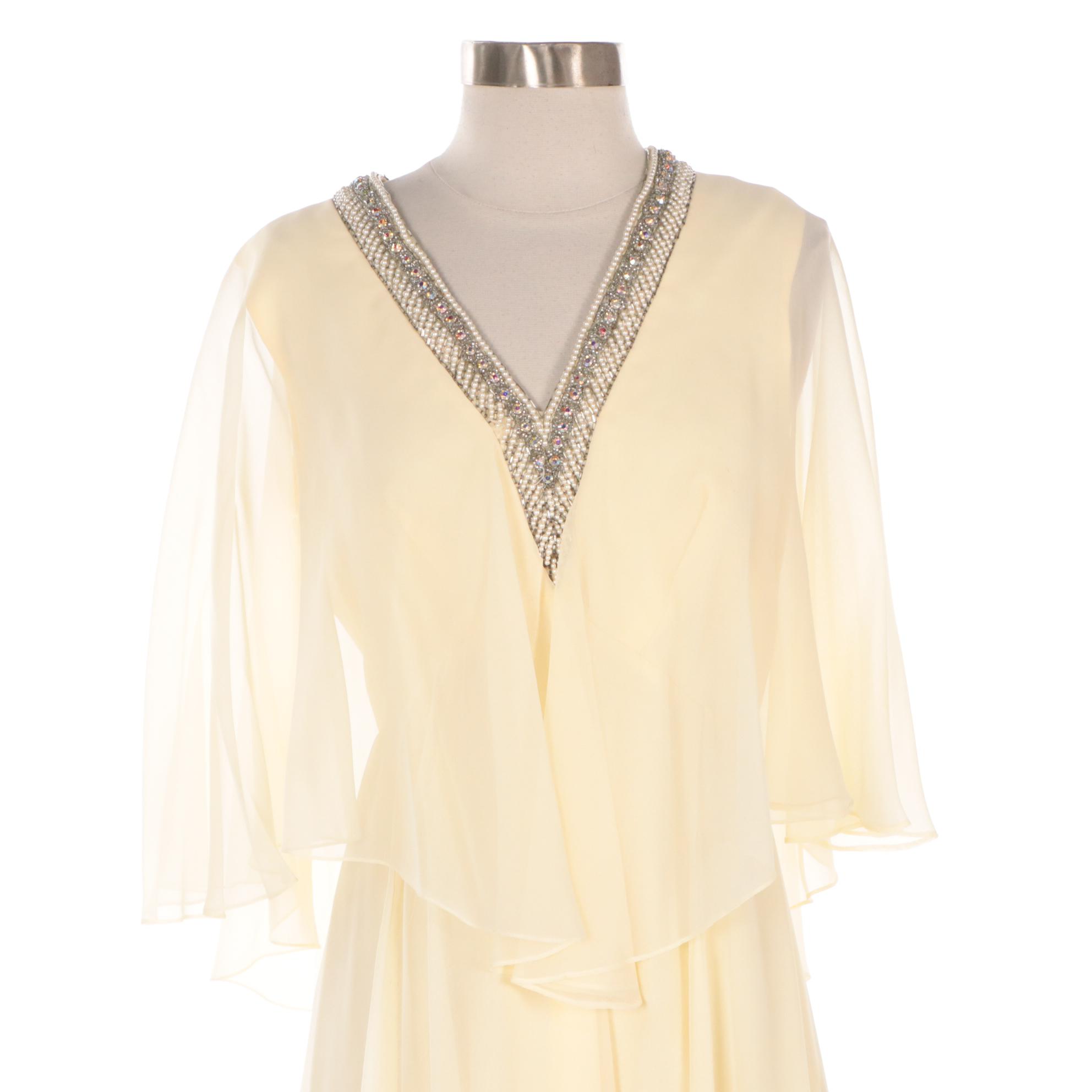 Jack Bryan by Richard DuPuis Gown with Rhinestone/Imitation Pearl Trim ...