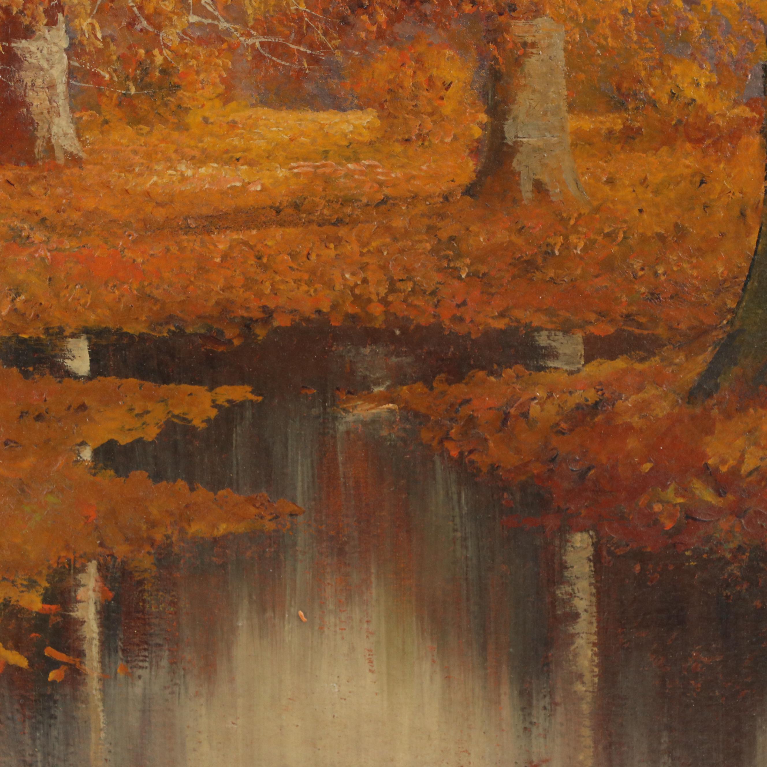 William Arnold Eyden, Jr., Woodland Interior Landscape Oil Painting ...