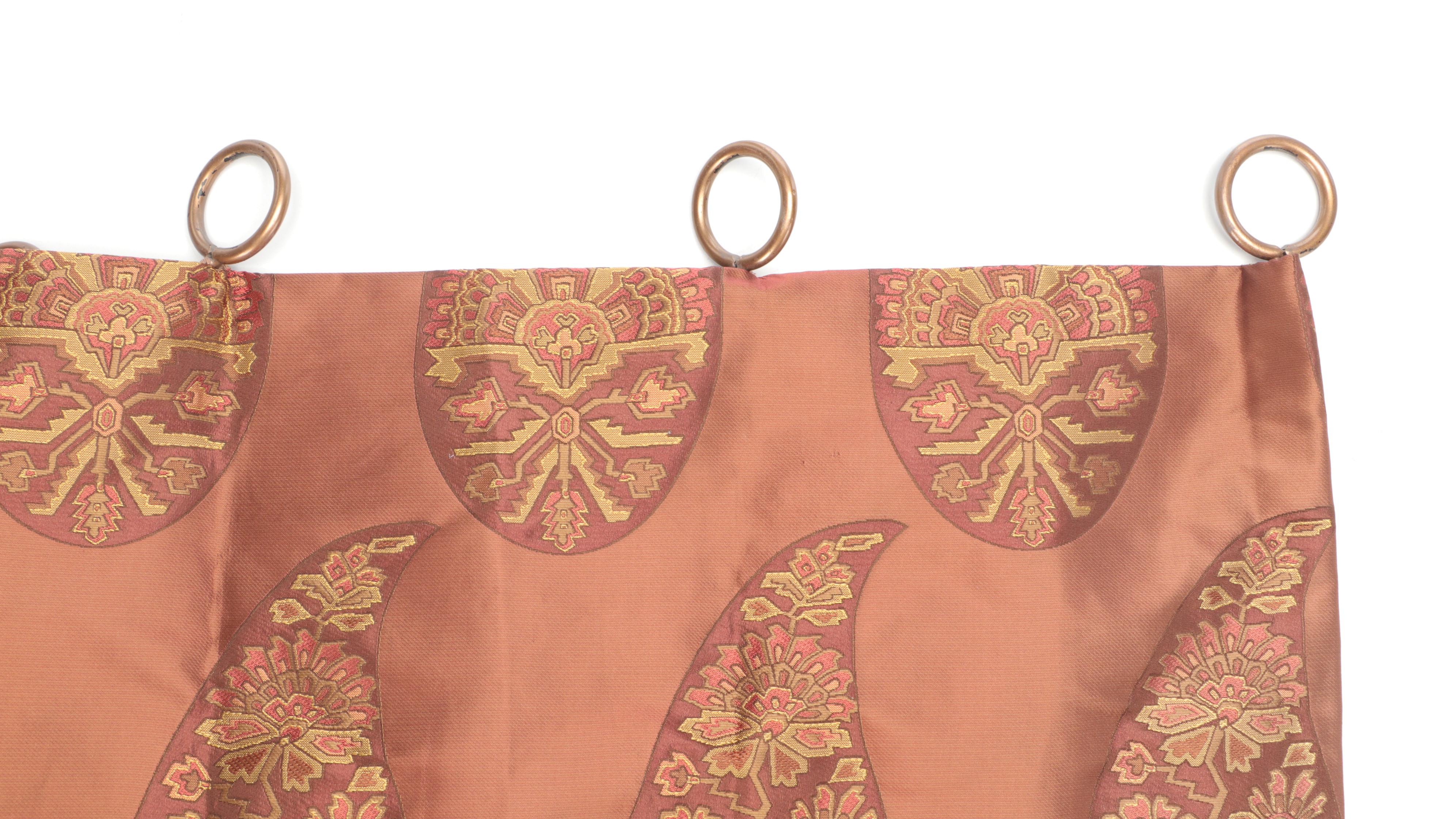 Two Calico Corners Jacquard Woven Paisley Curtain Panels | Everything ...