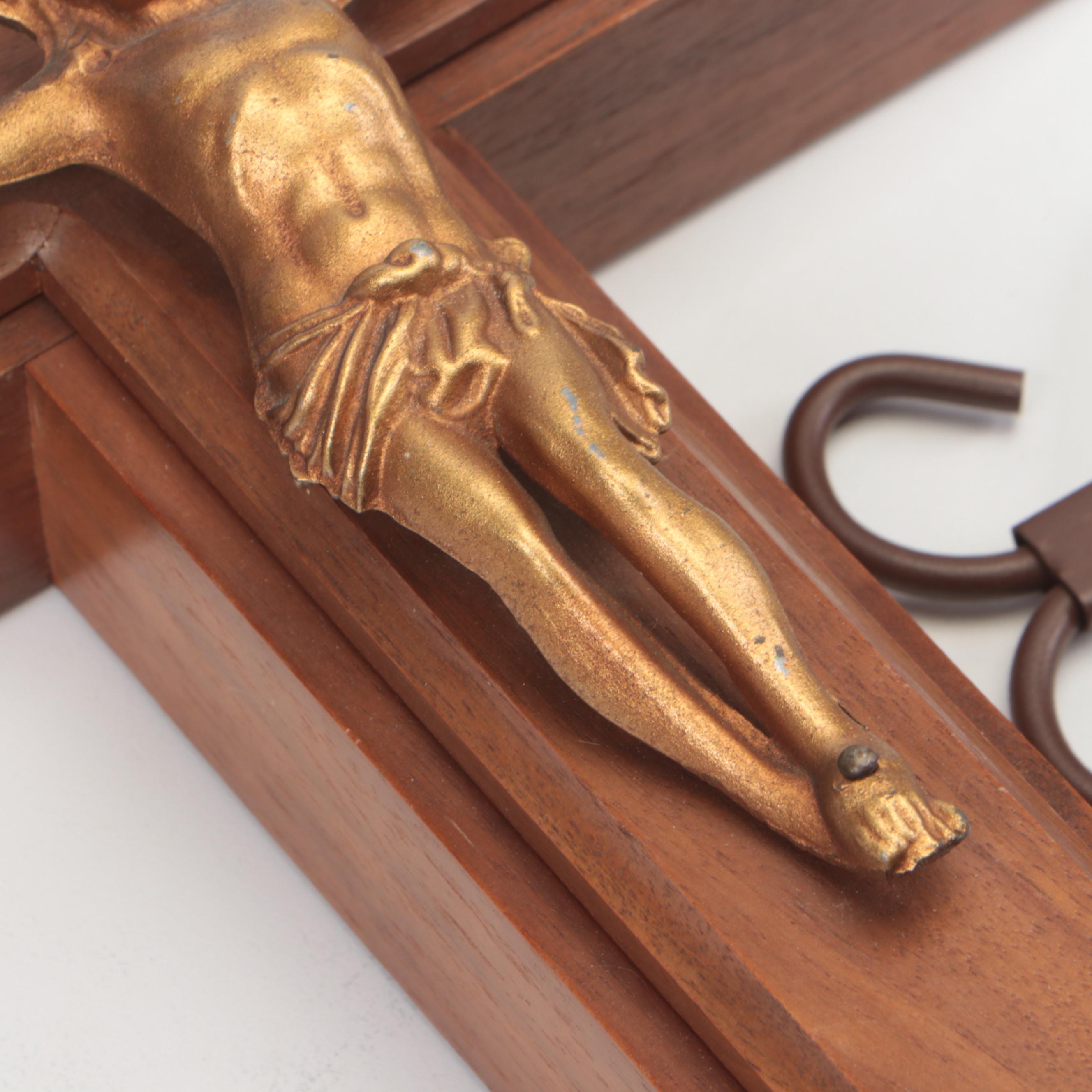 Wood and Metal Crucifixes with Metal Cross Wall Hanging | EBTH