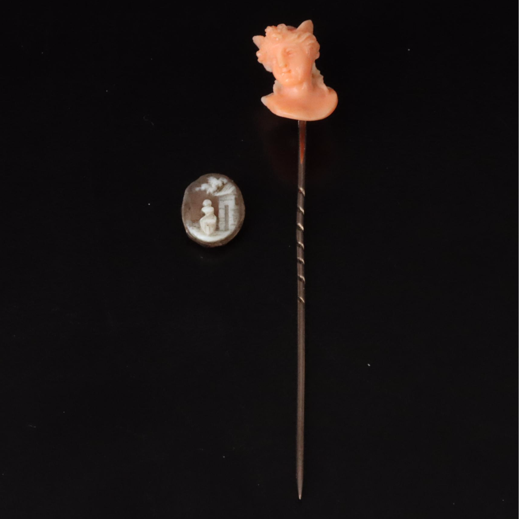 Victorian 9K Rose Gold High Relief Coral Stick Pin & Rebecca at the ...