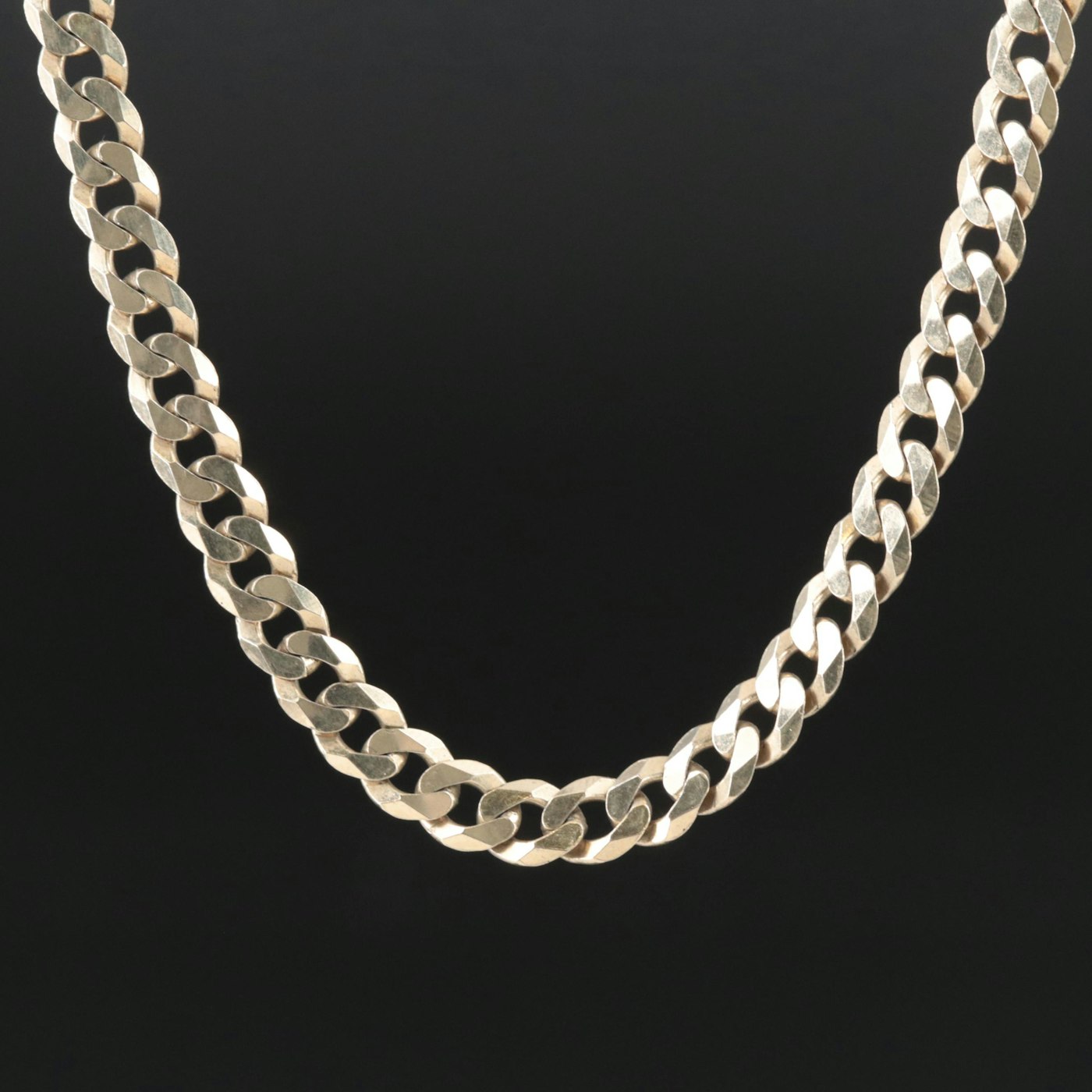 Sterling Curb Chain Necklace Ebth