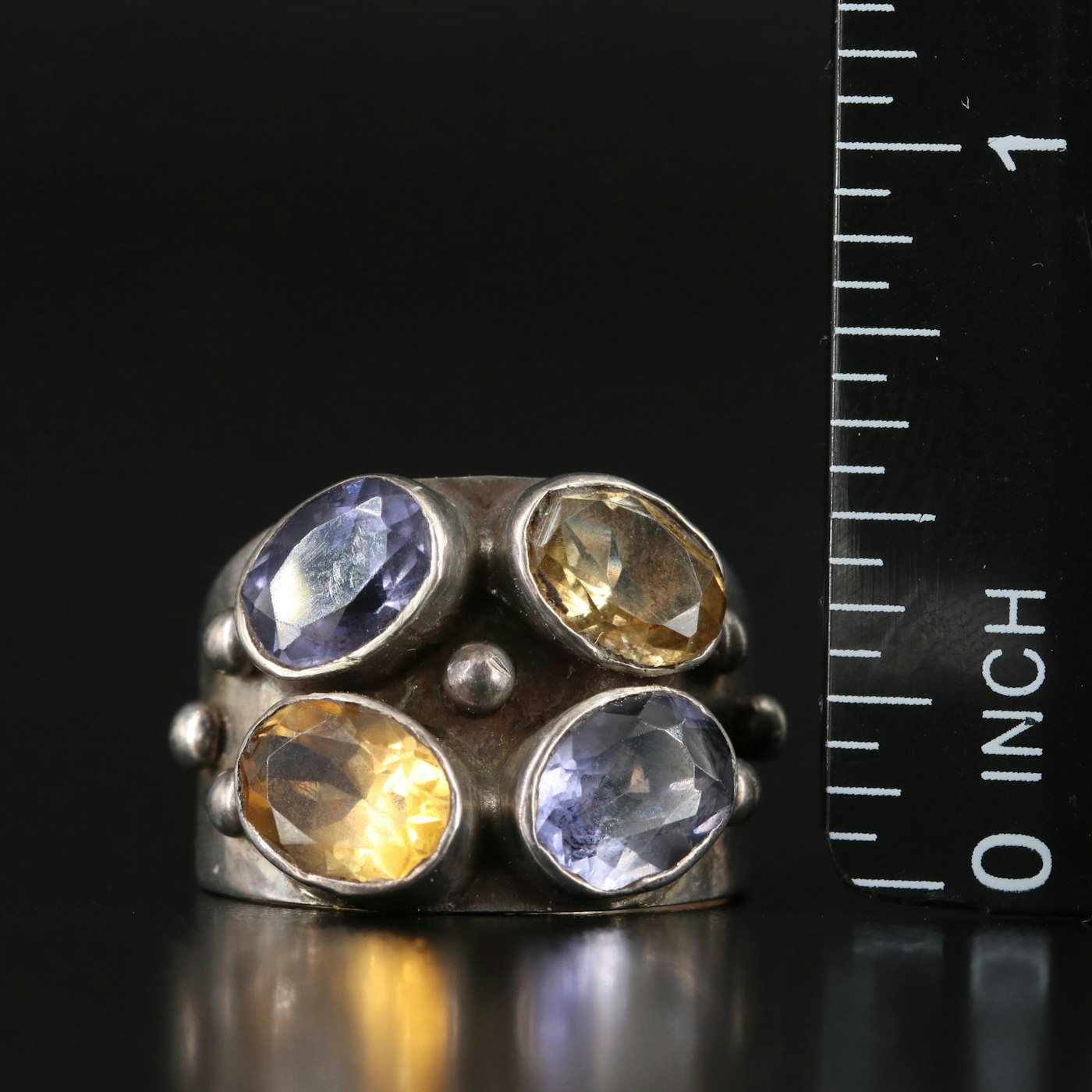 Sterling Citrine Amethyst Topaz And Gemstone Rings Ebth
