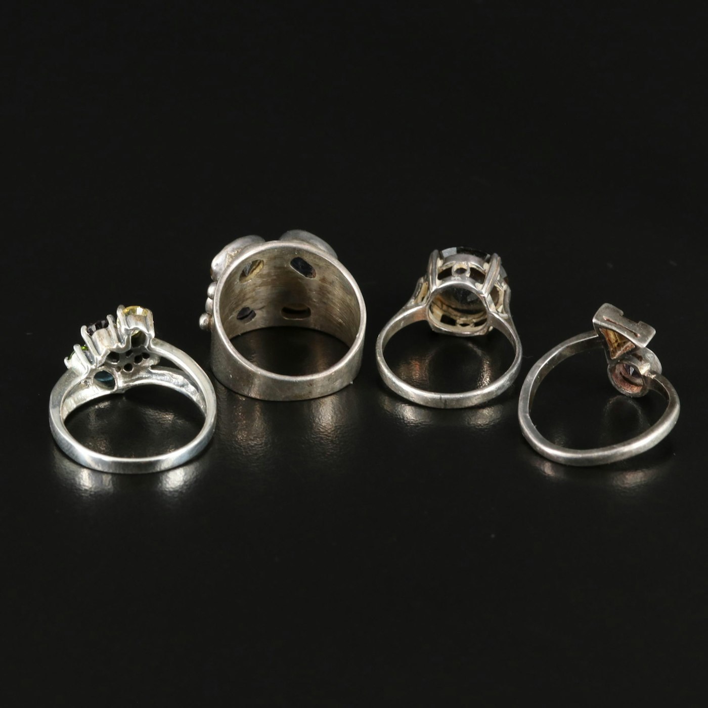 Sterling Citrine Amethyst Topaz And Gemstone Rings Ebth