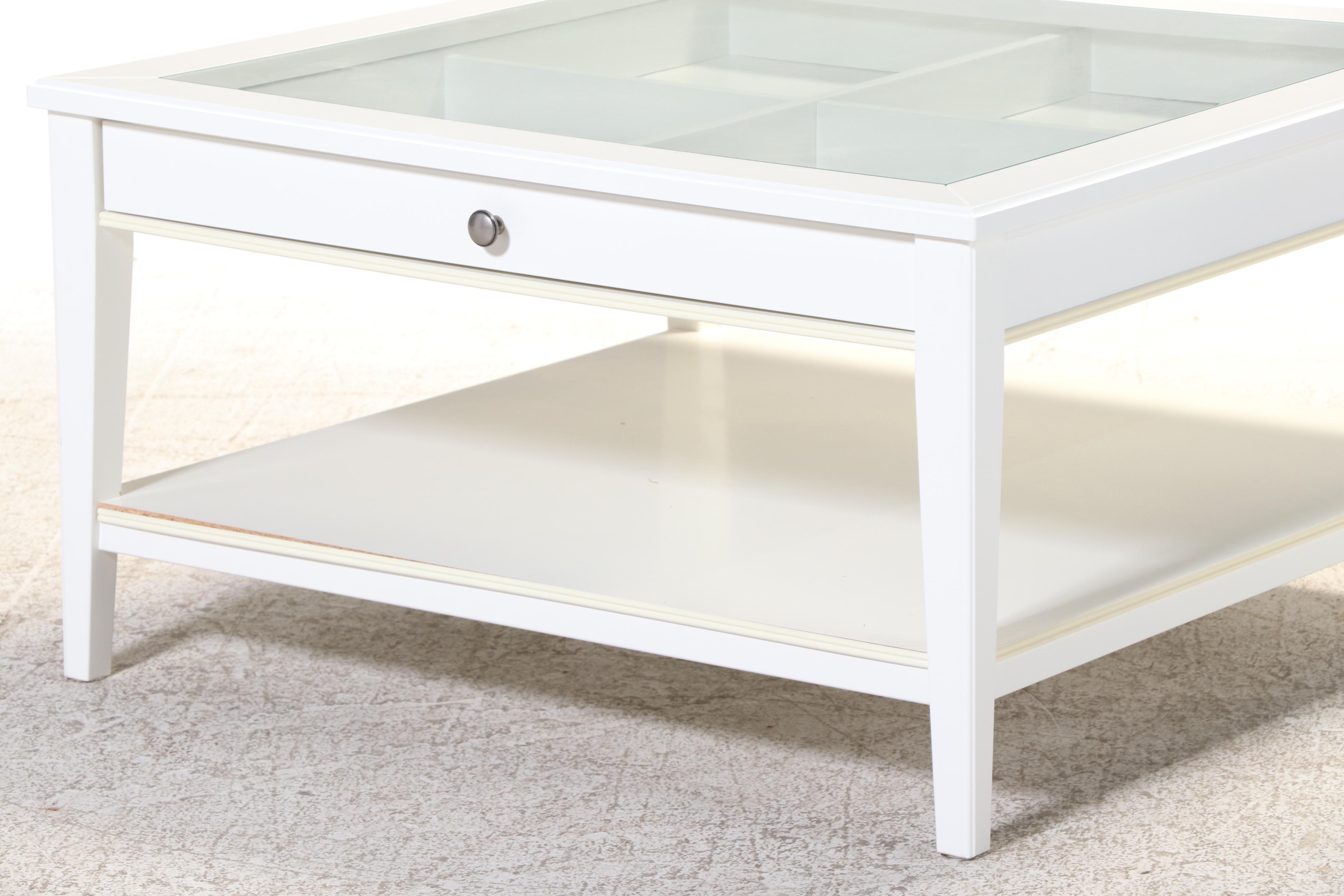 IKEA "Liatorp" White-Painted Vitrine Coffee Table | EBTH