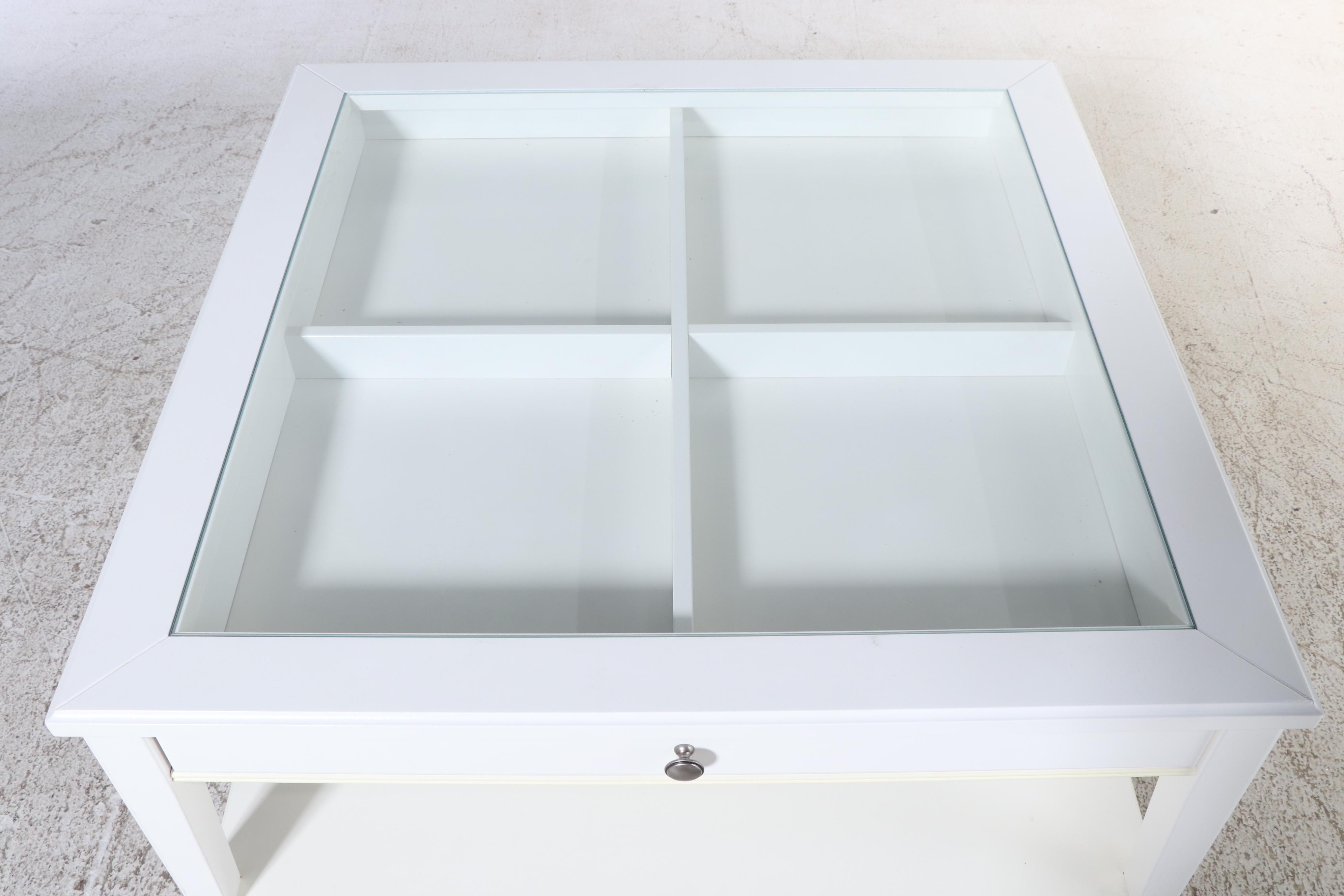 IKEA "Liatorp" White-Painted Vitrine Coffee Table | EBTH