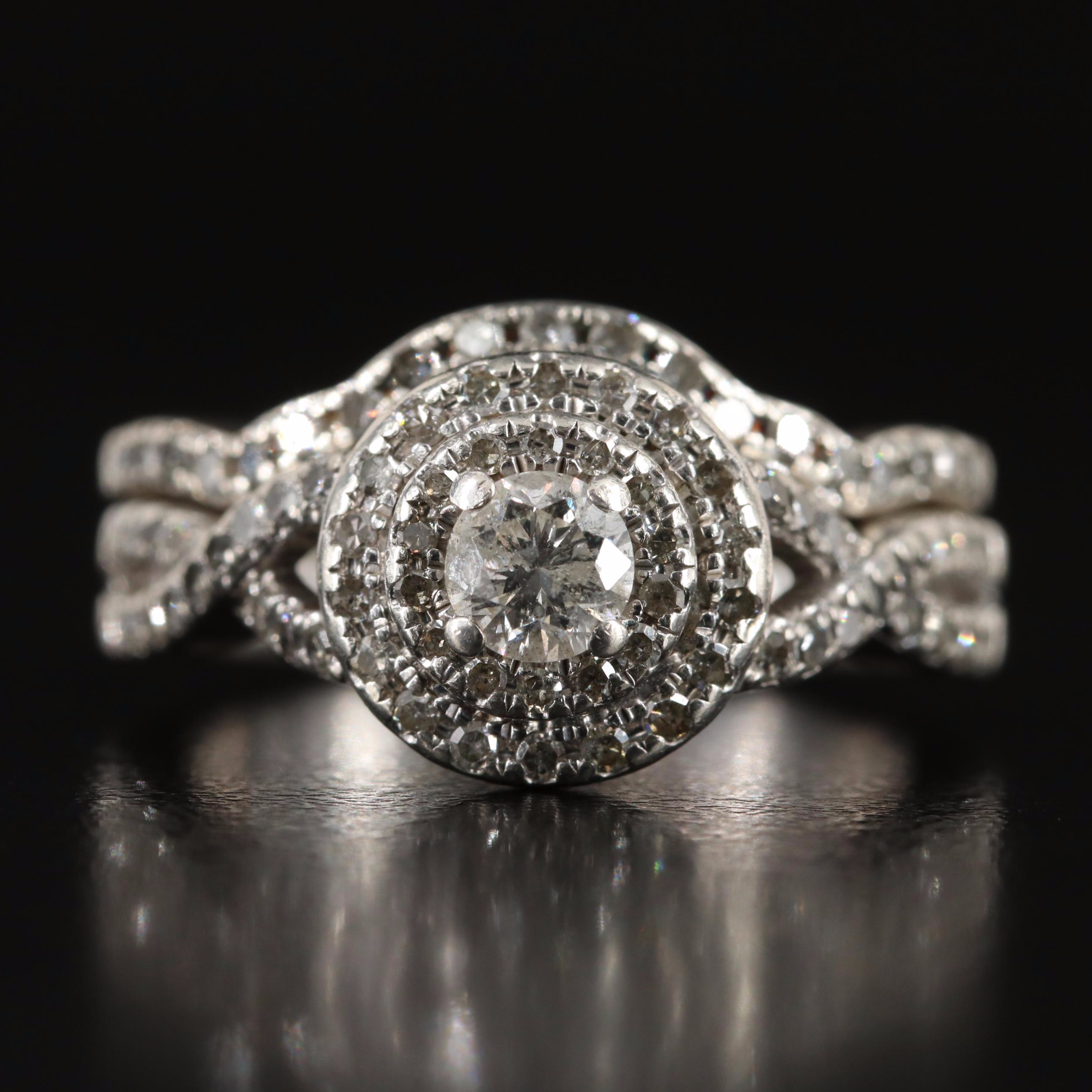 Sterling Diamond Ring Set | EBTH