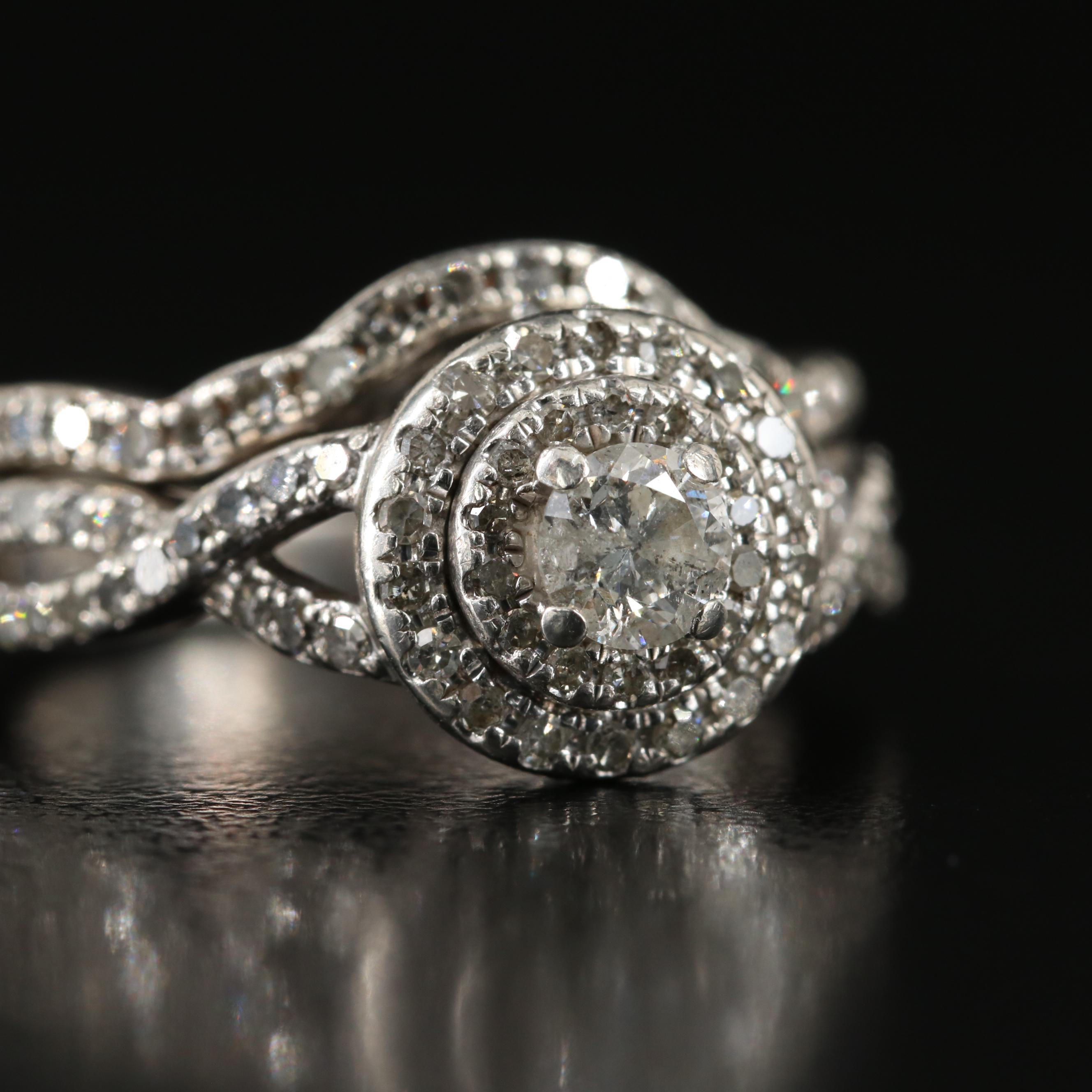 Sterling Diamond Ring Set | EBTH