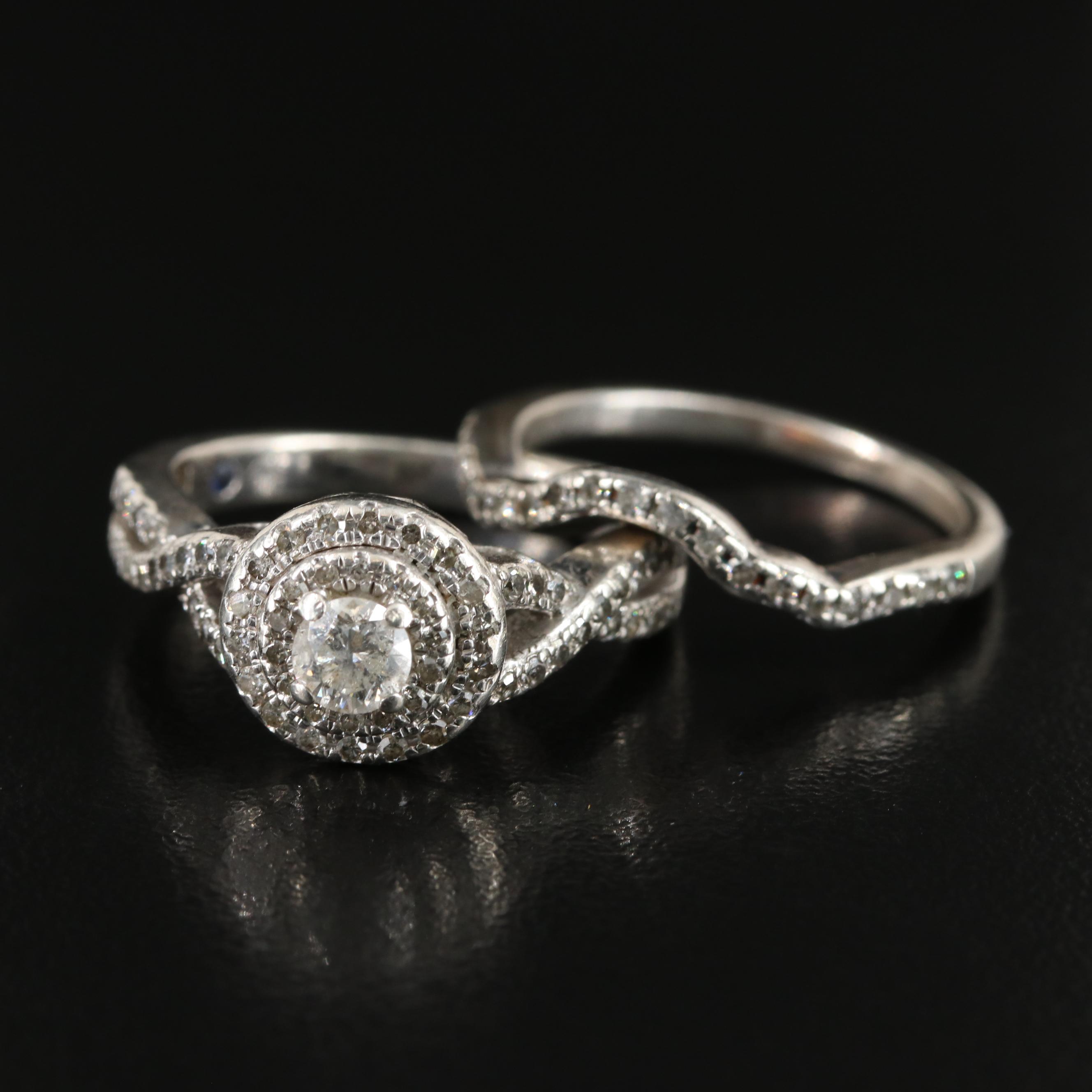 Sterling Diamond Ring Set | EBTH