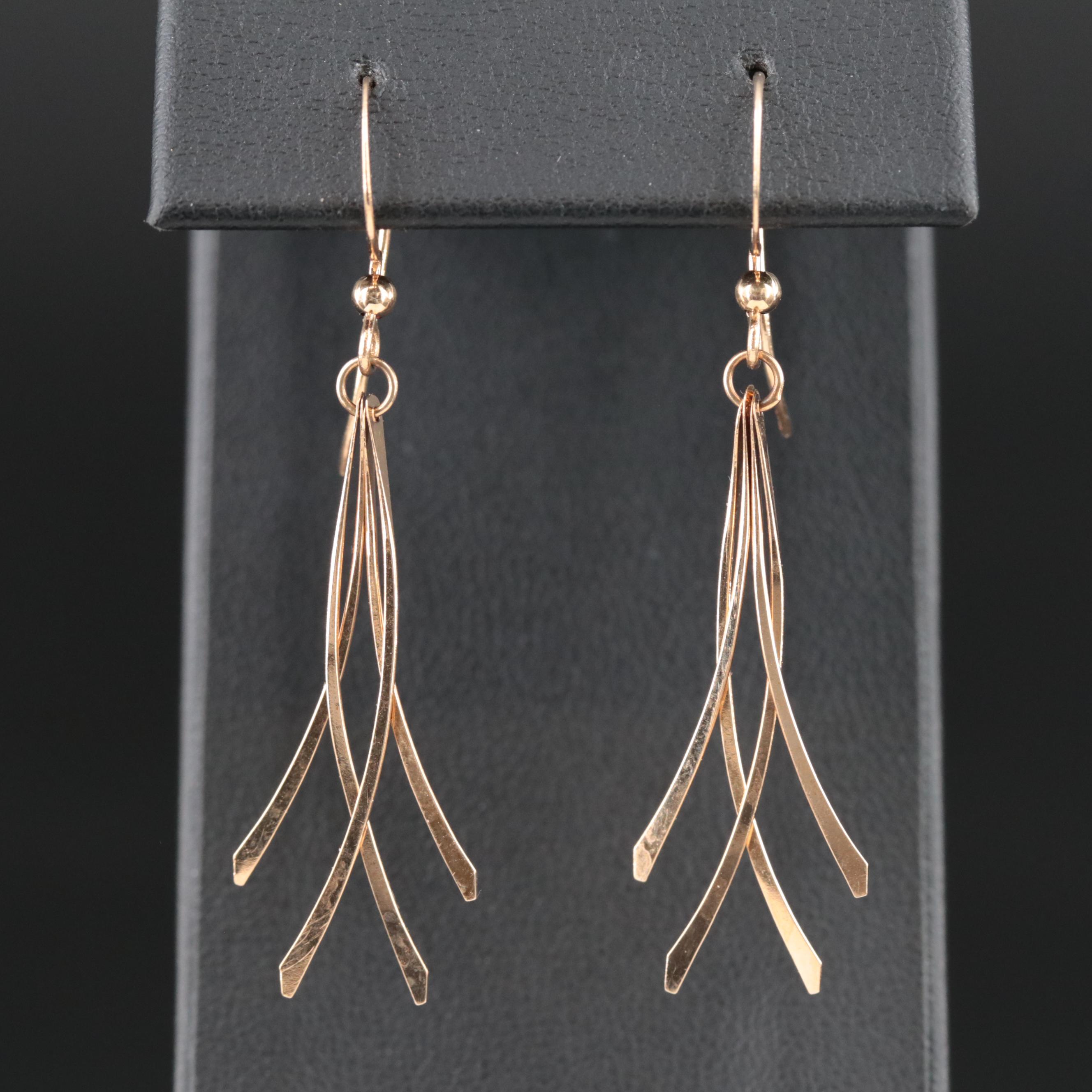 14K Crisscross Dangle Earrings | EBTH