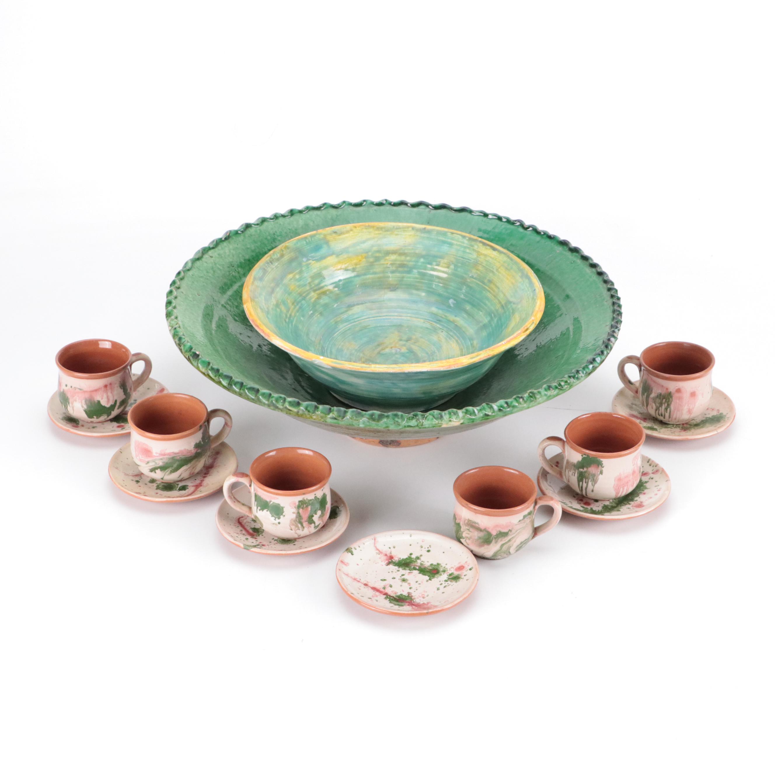 J. Atsonios Handmade Ceramic Teacups and Saucers with Other Art Pottery ...