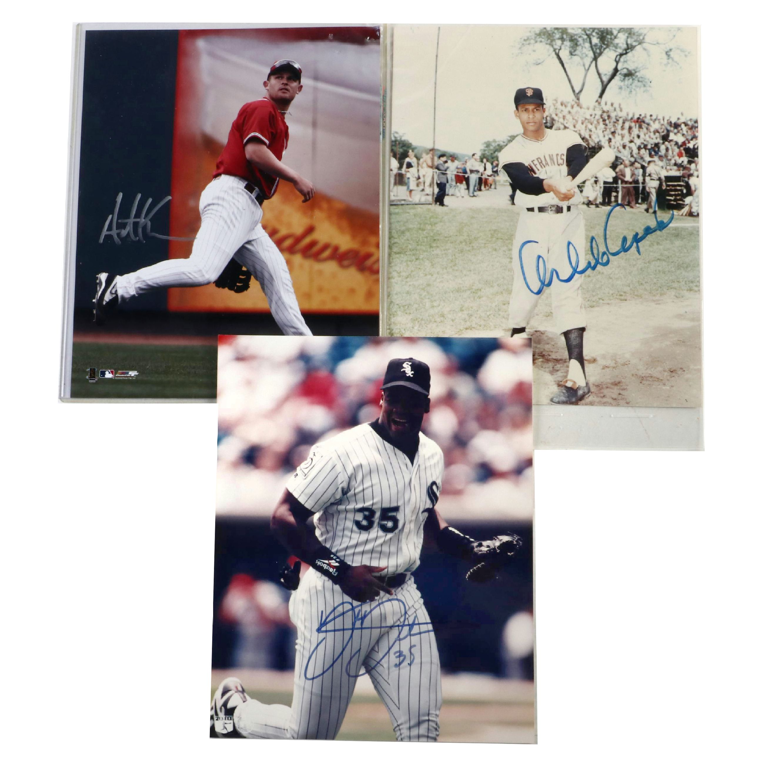 Orlando Cepeda, Frank Thomas, and Austin Kearns Signed Baseball Prints ...