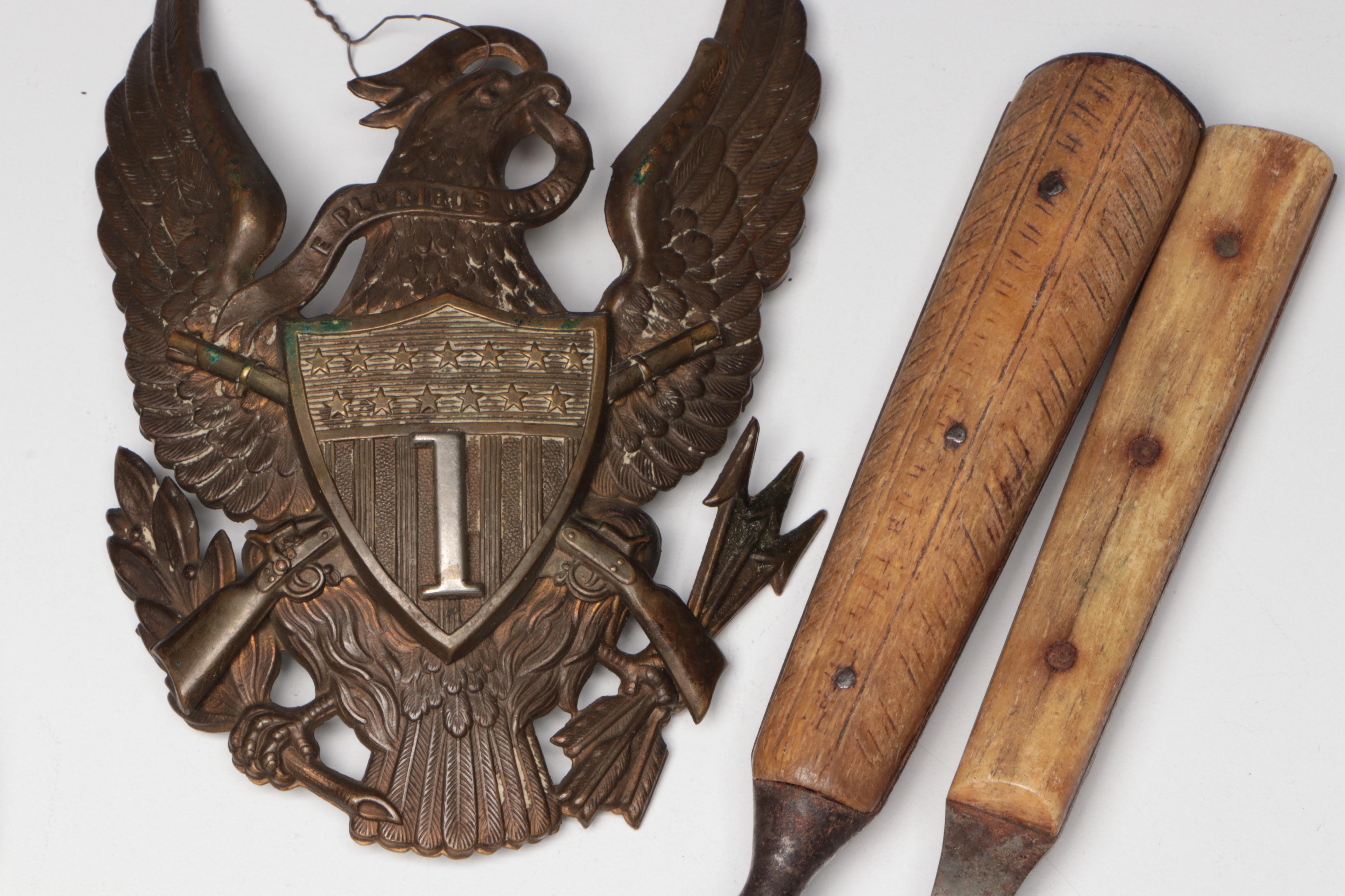 M1881 1st Infantry Helmet Plate, Ordnance Funnel, Cartridge Box ...