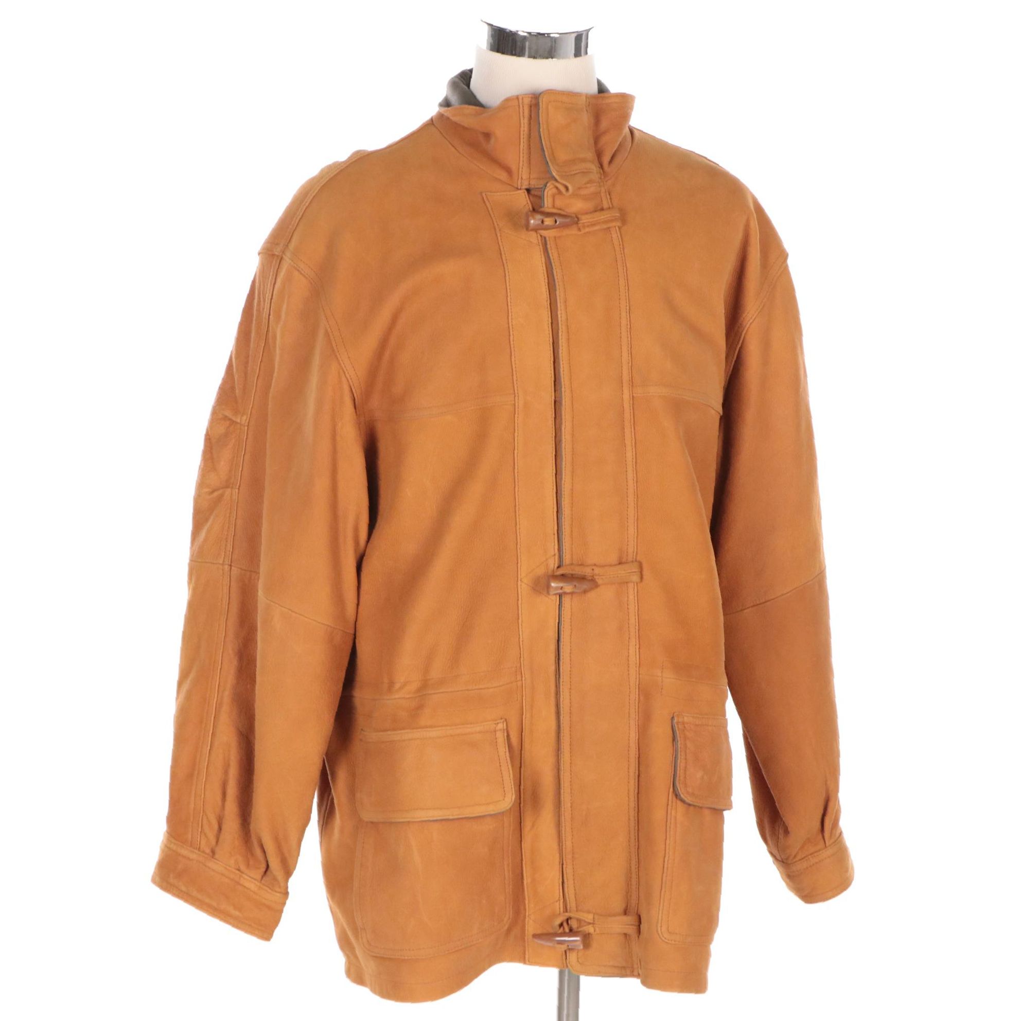 Men's Mirage Leather Coat with Toggle Buttons | EBTH