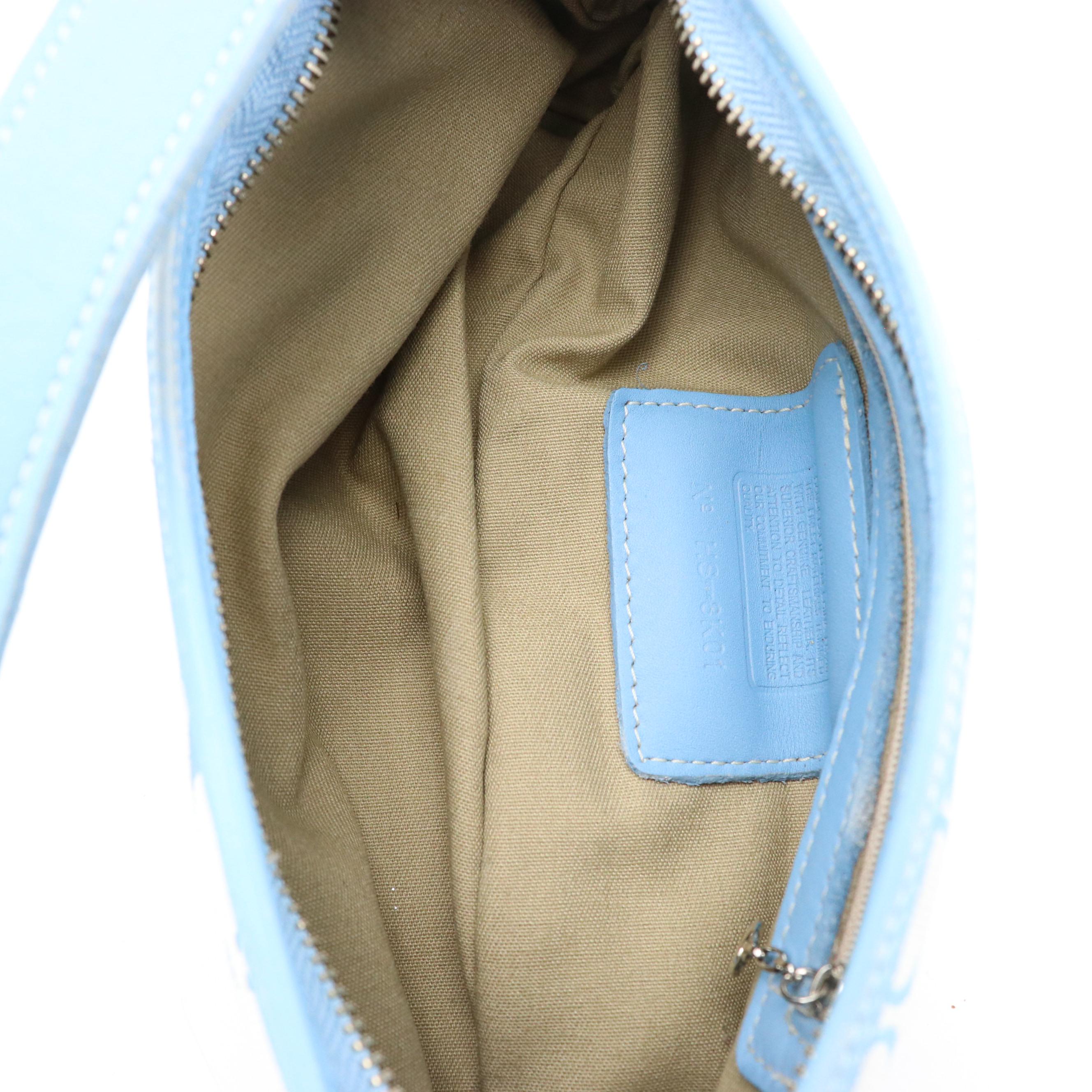 Coach Sky Blue Signature Canvas Baguette Shoulder Bag, Grey Kelsey 2 ...