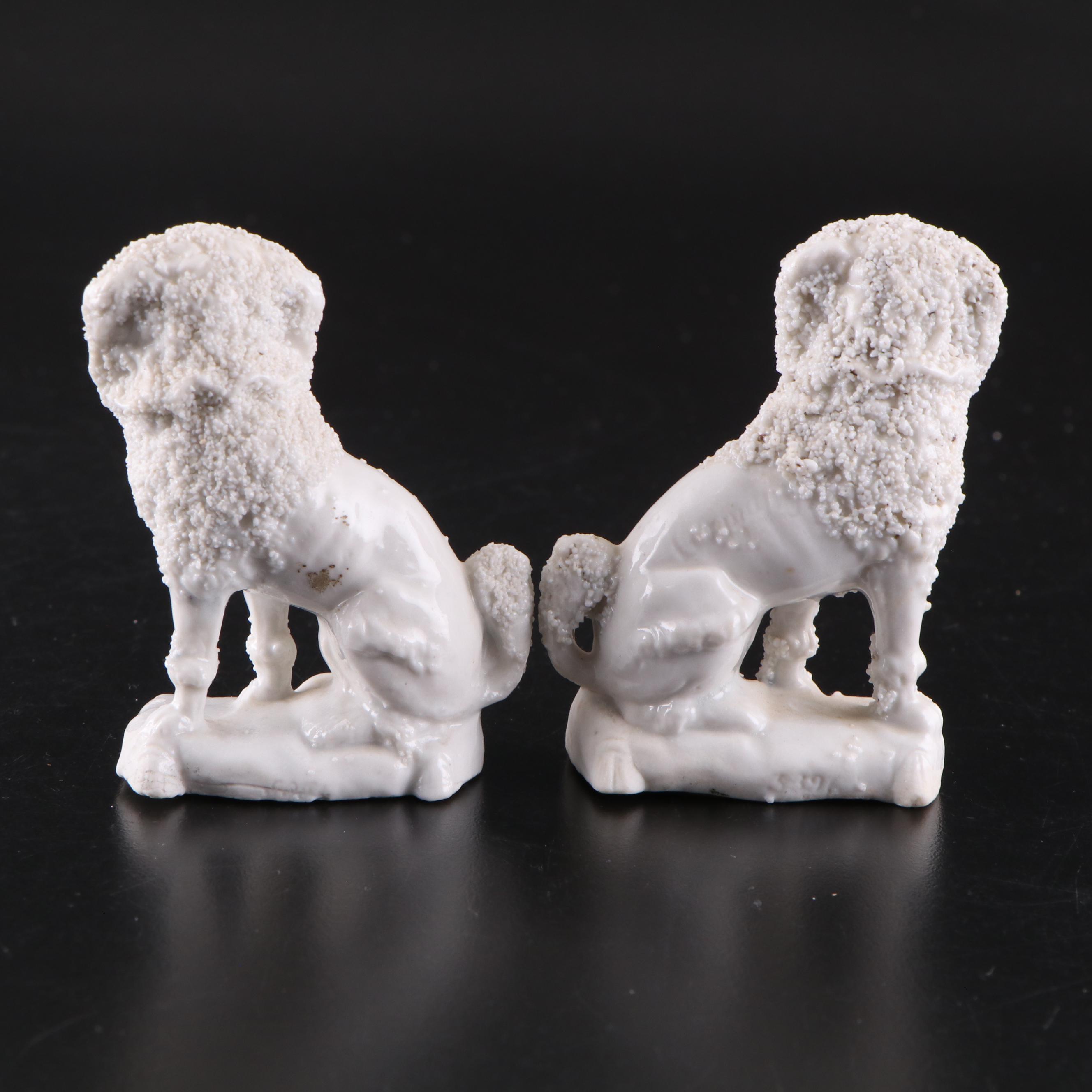Porcelain Poodle Figurines with Ceramic Sitting Dog Figurine | EBTH