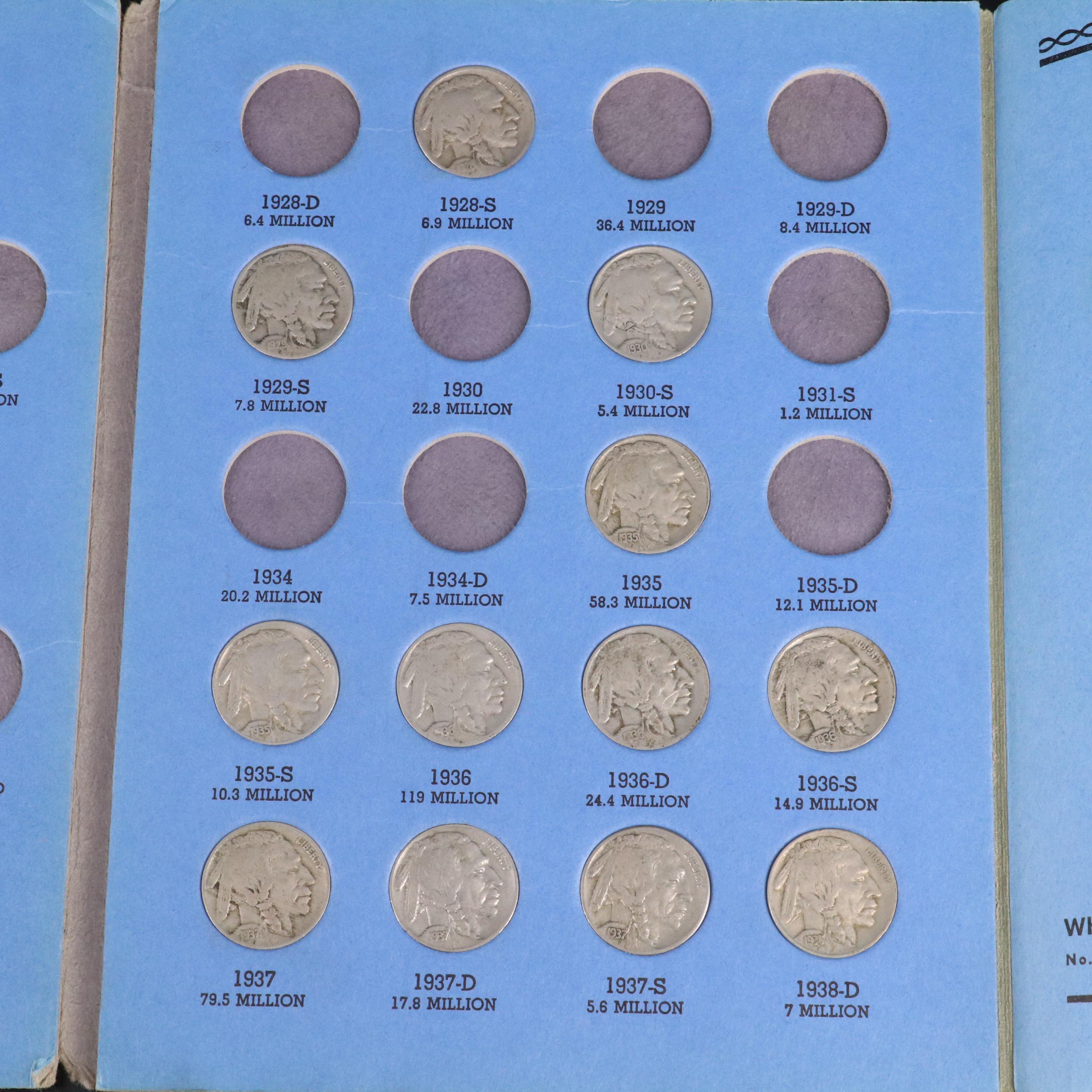 Collection of Five Partial Coin Sets in Whitman Folders with Liberty ...