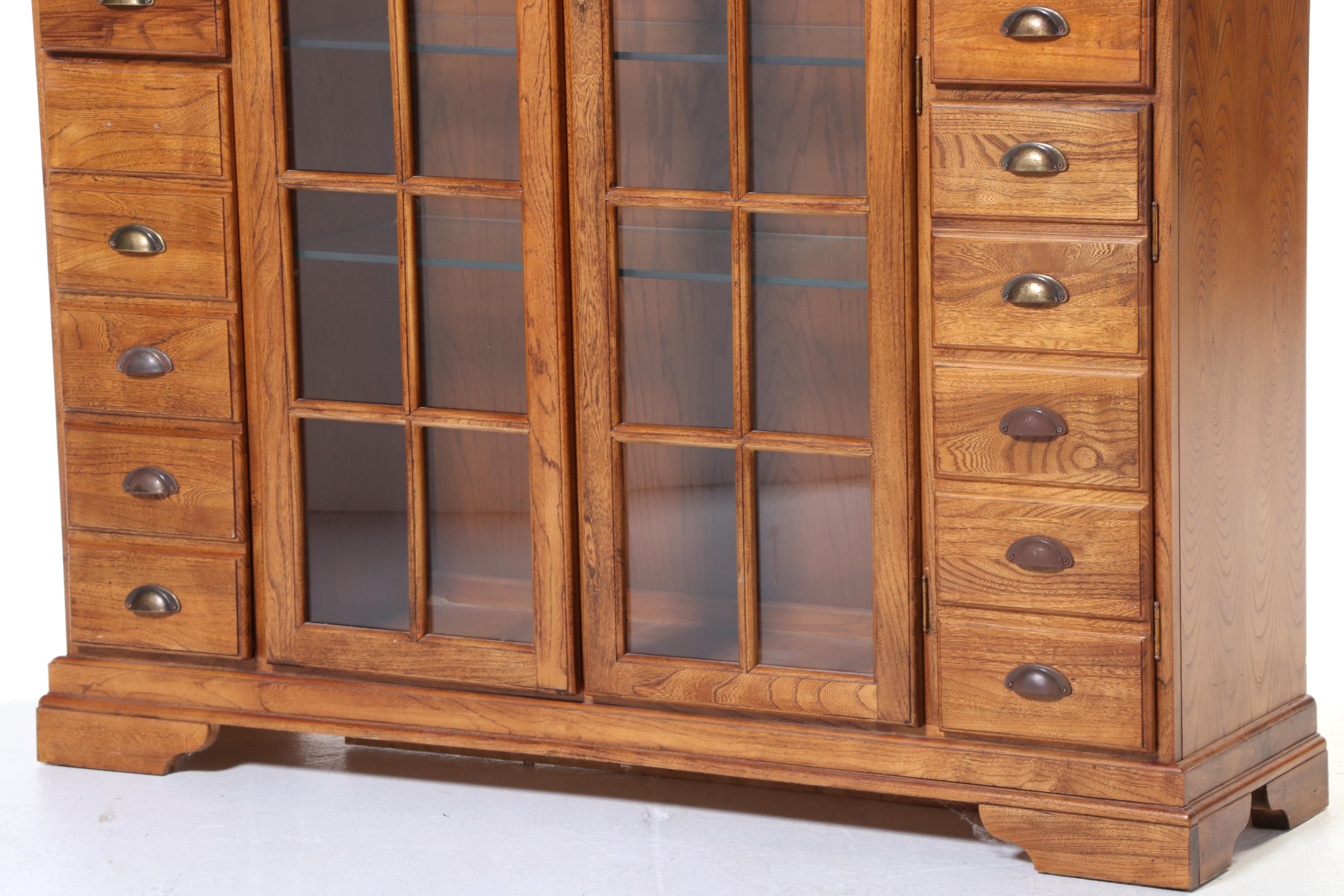 Victorian Style Oak Illuminated Haberdashers Chest | EBTH