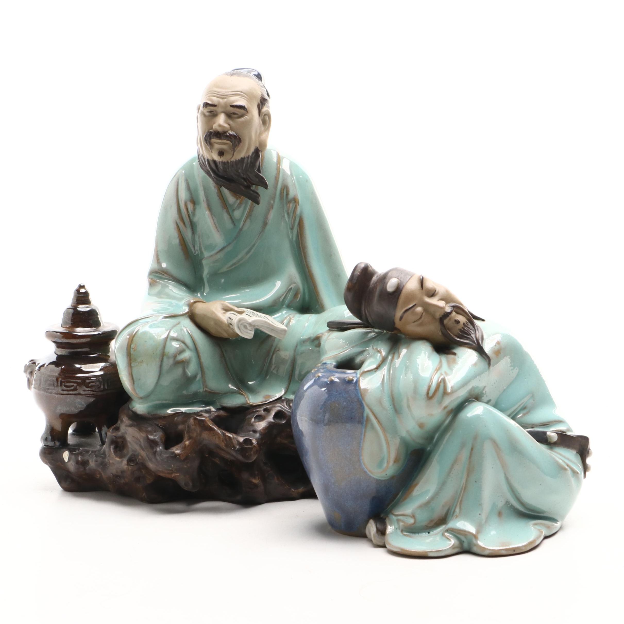 Chinese Shiwan Ware Pottery Figures | EBTH