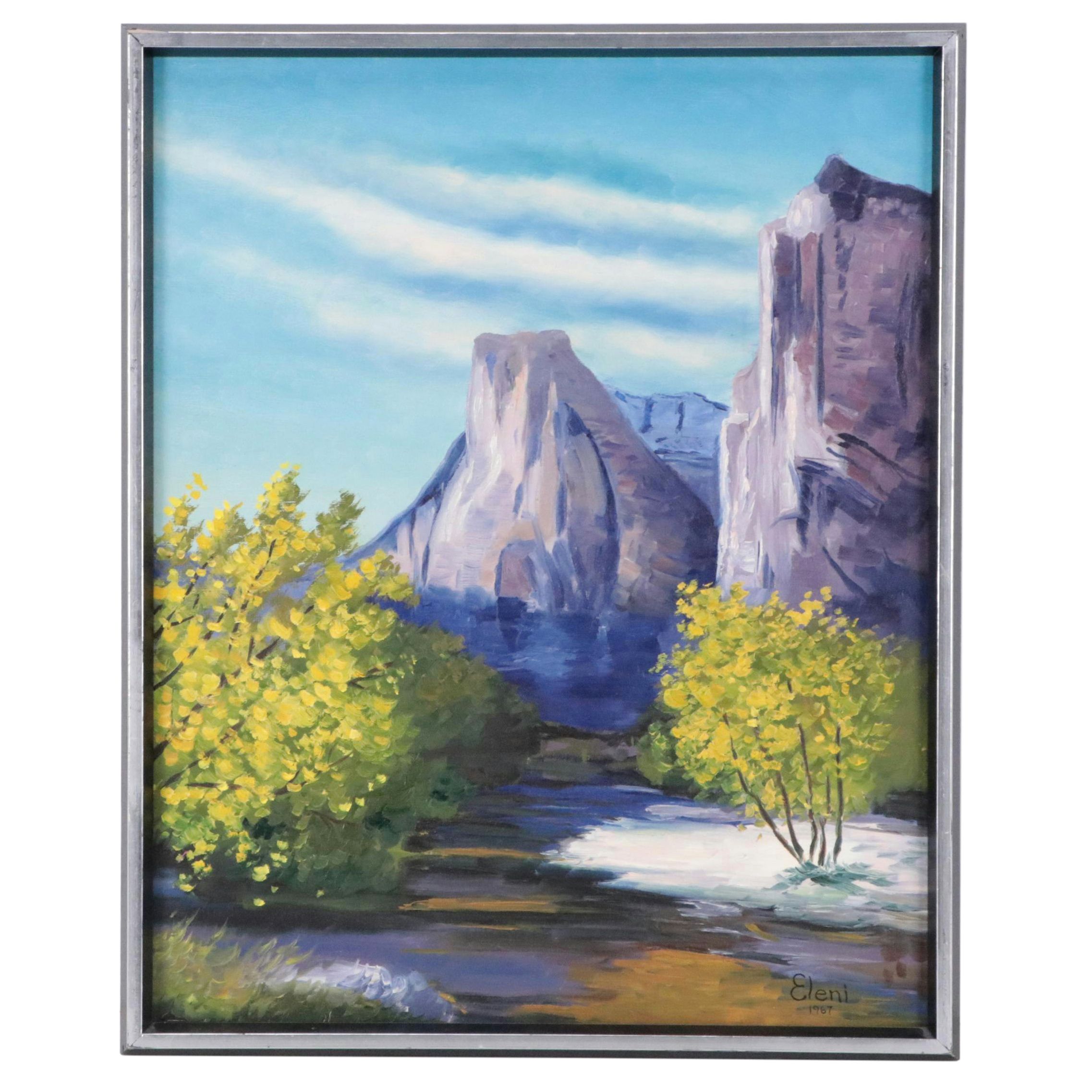 Oil Painting of Butte Landscape "Expressions of Nature," 1967 ...