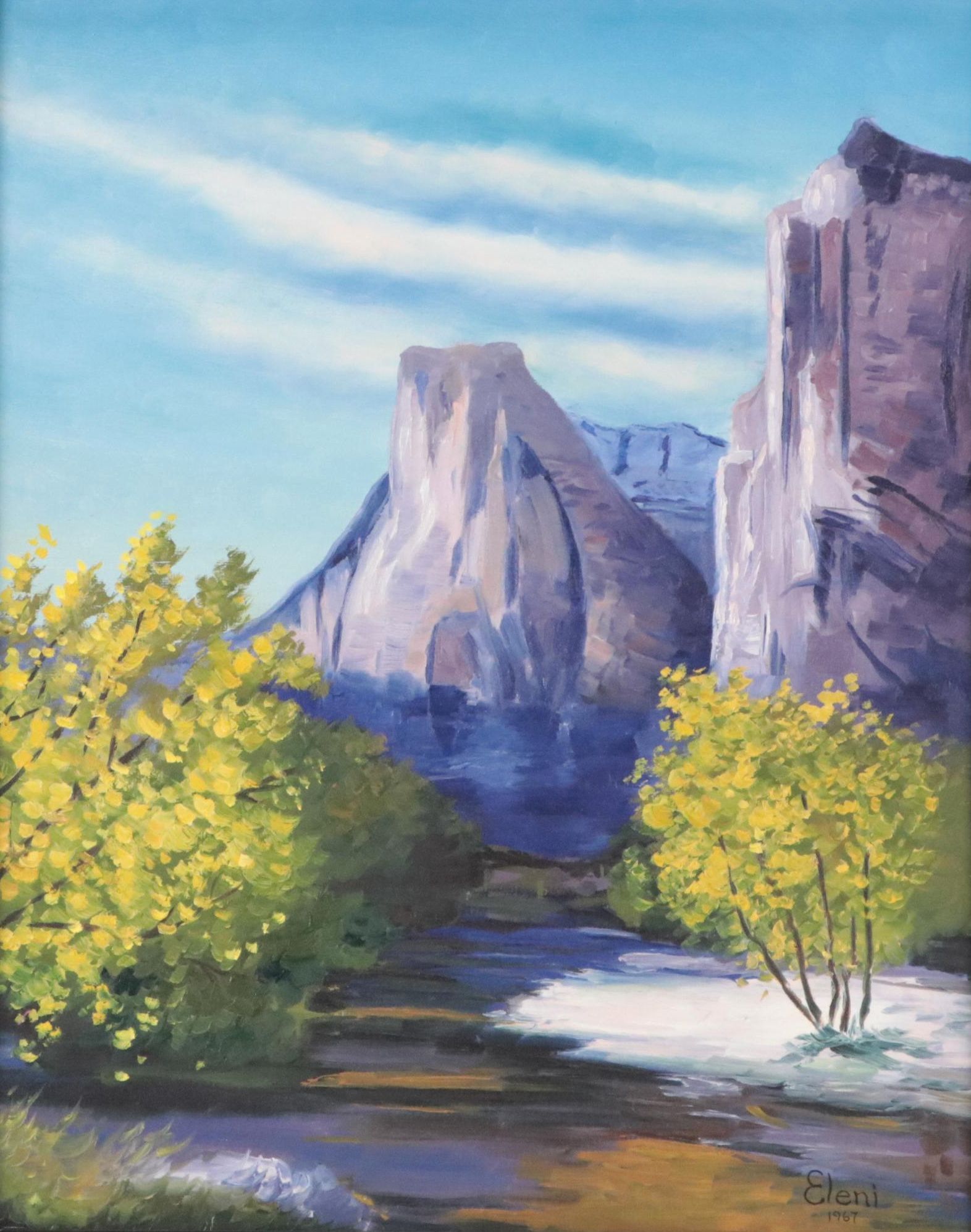 Oil Painting of Butte Landscape "Expressions of Nature," 1967 ...