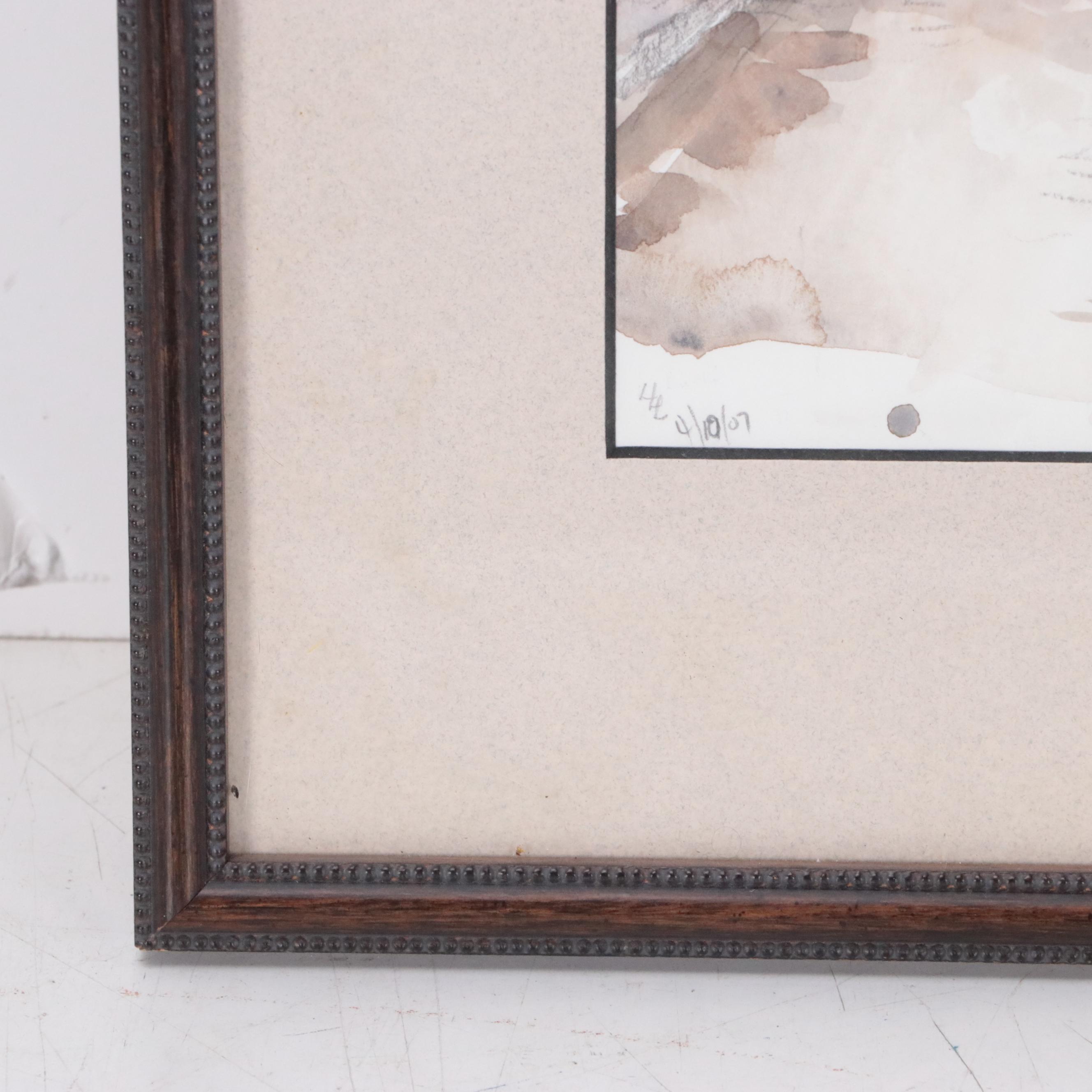 Watercolor Painting of Interior Scene, 2007 | EBTH