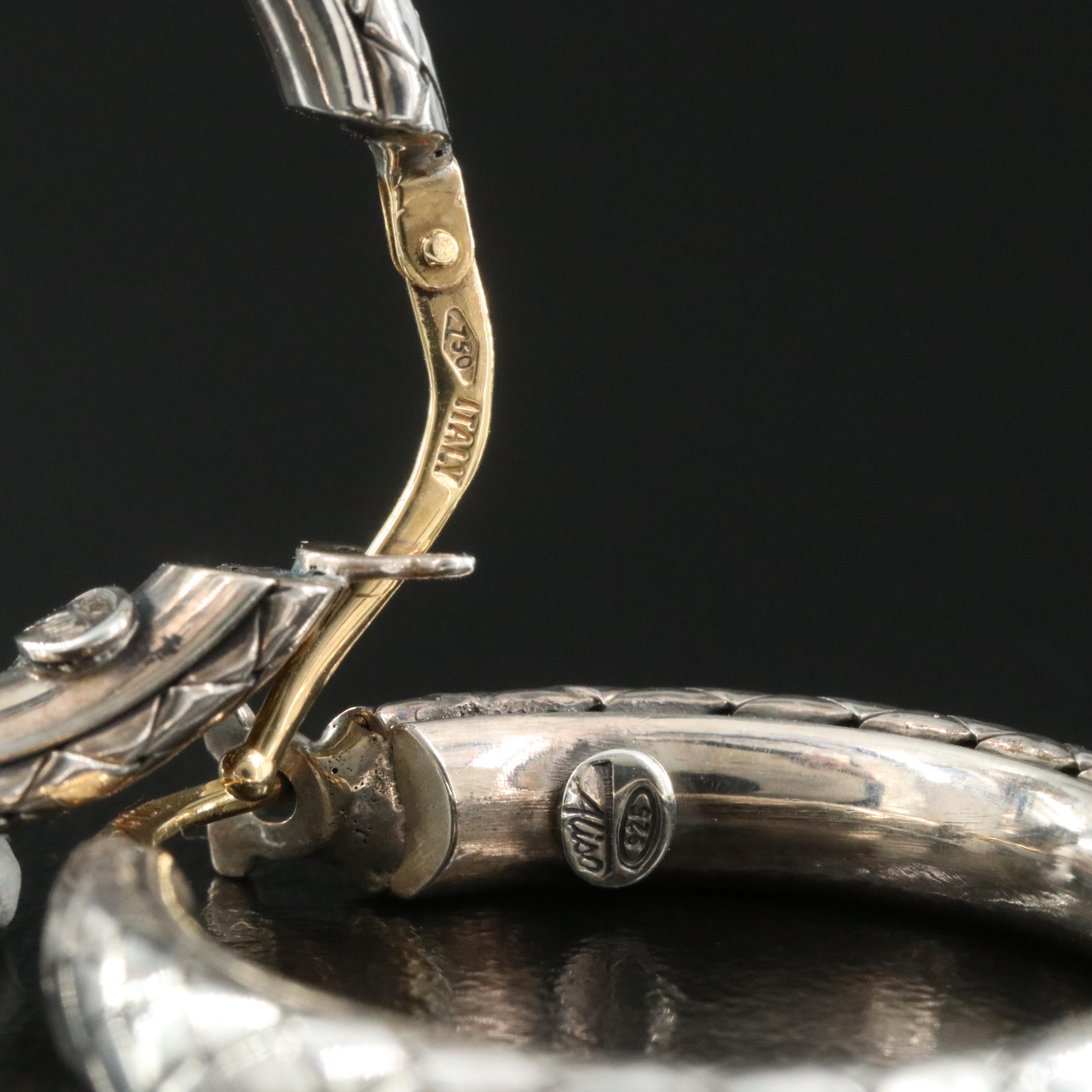 Italian Alisa Sterling Woven Hoop Earrings | EBTH