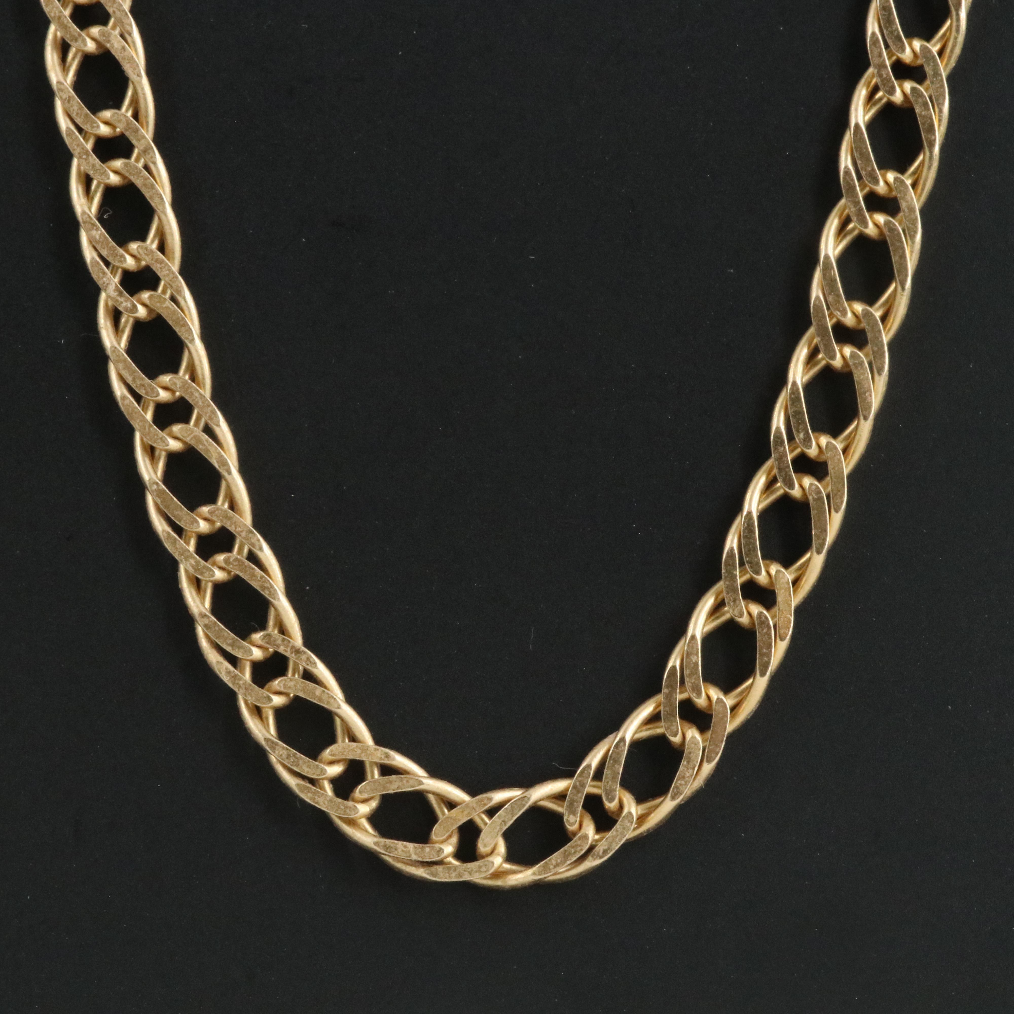 Italian 14K Double Link Chain Necklace | EBTH
