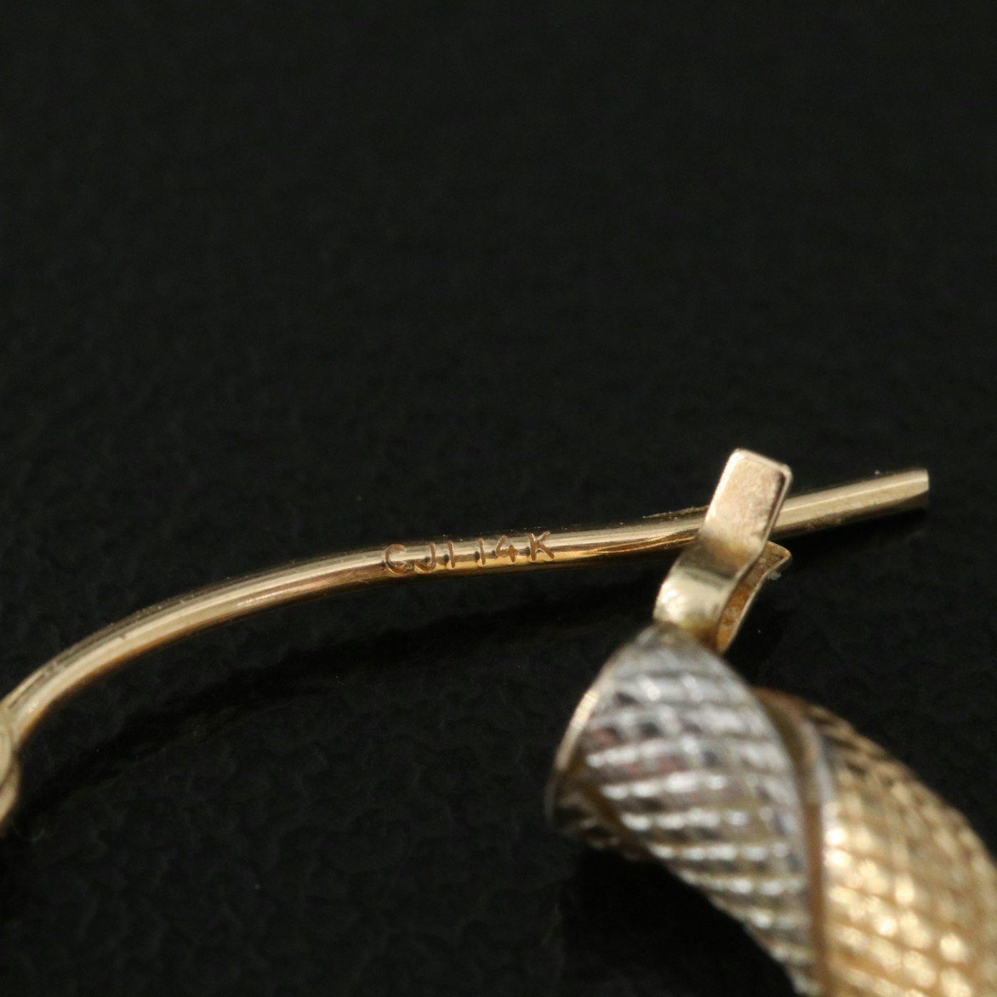 14K Two Tone Twisted Hoop Earrings | EBTH 14K Two Tone Twisted Hoop Earrings | EBTH