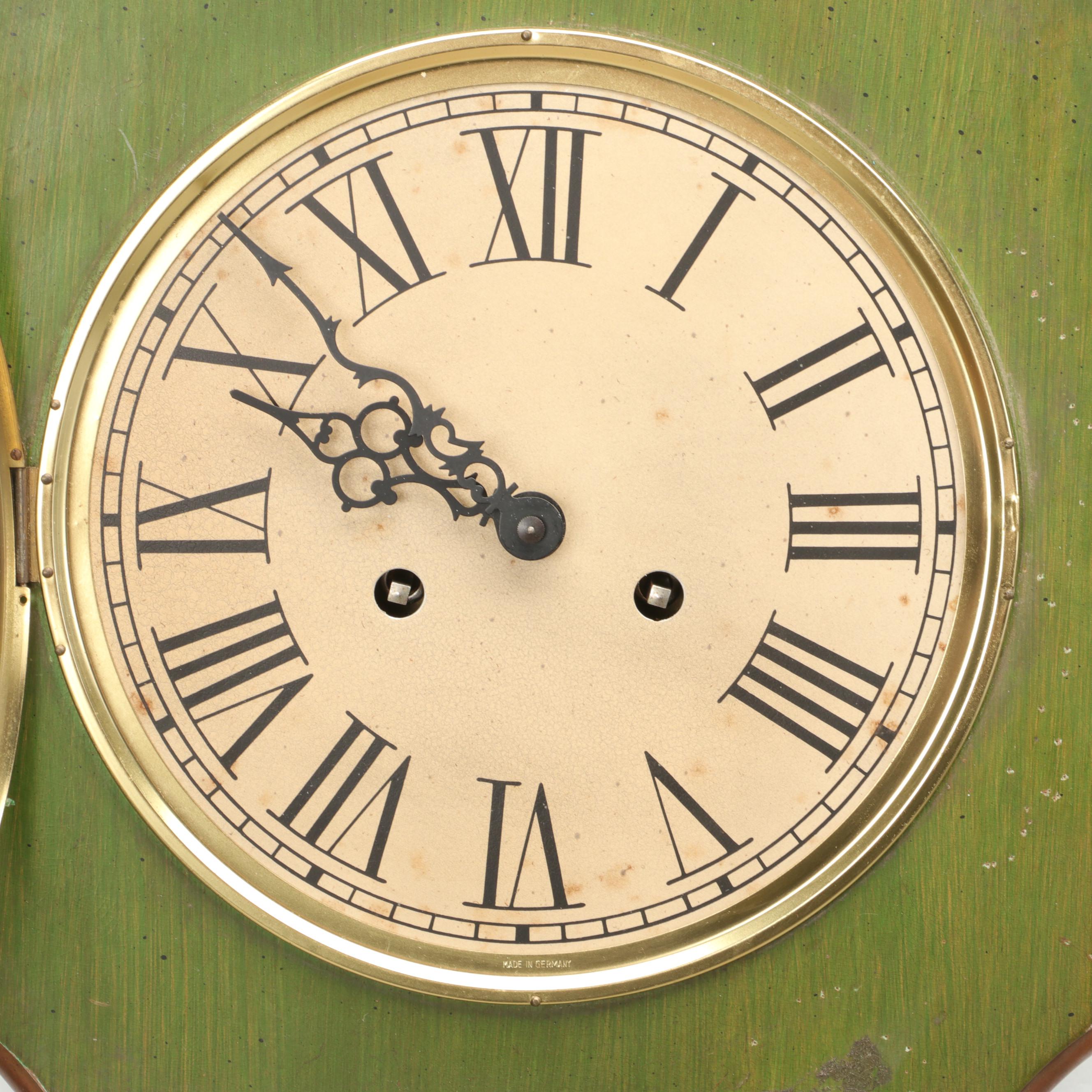 Colonial Mfg. Co. Wooden Case Morbier Style Wall Clock | Everything But ...