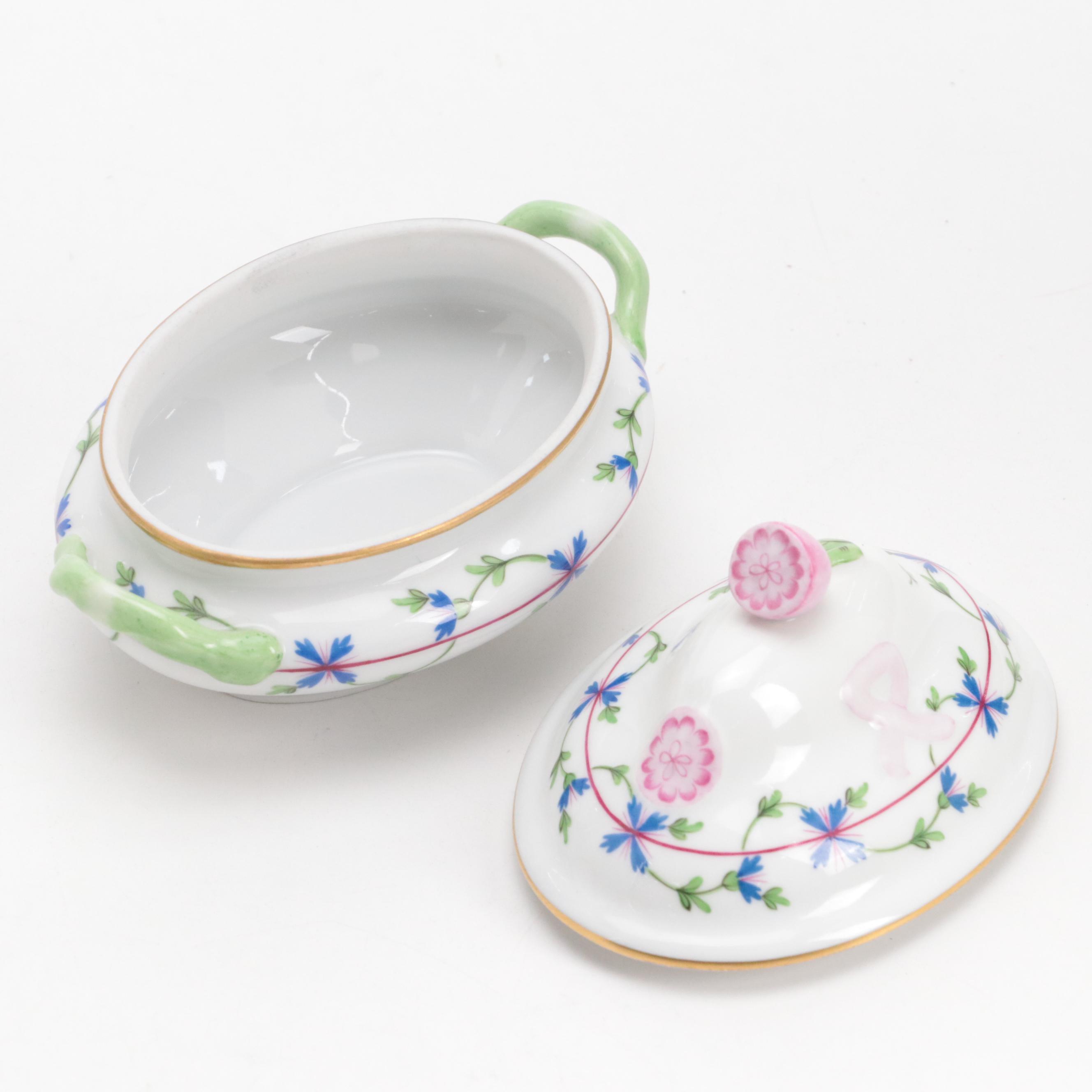 Herend "Blue Garland" Porcelain Mini Tureen, Lid and Under Plate | EBTH