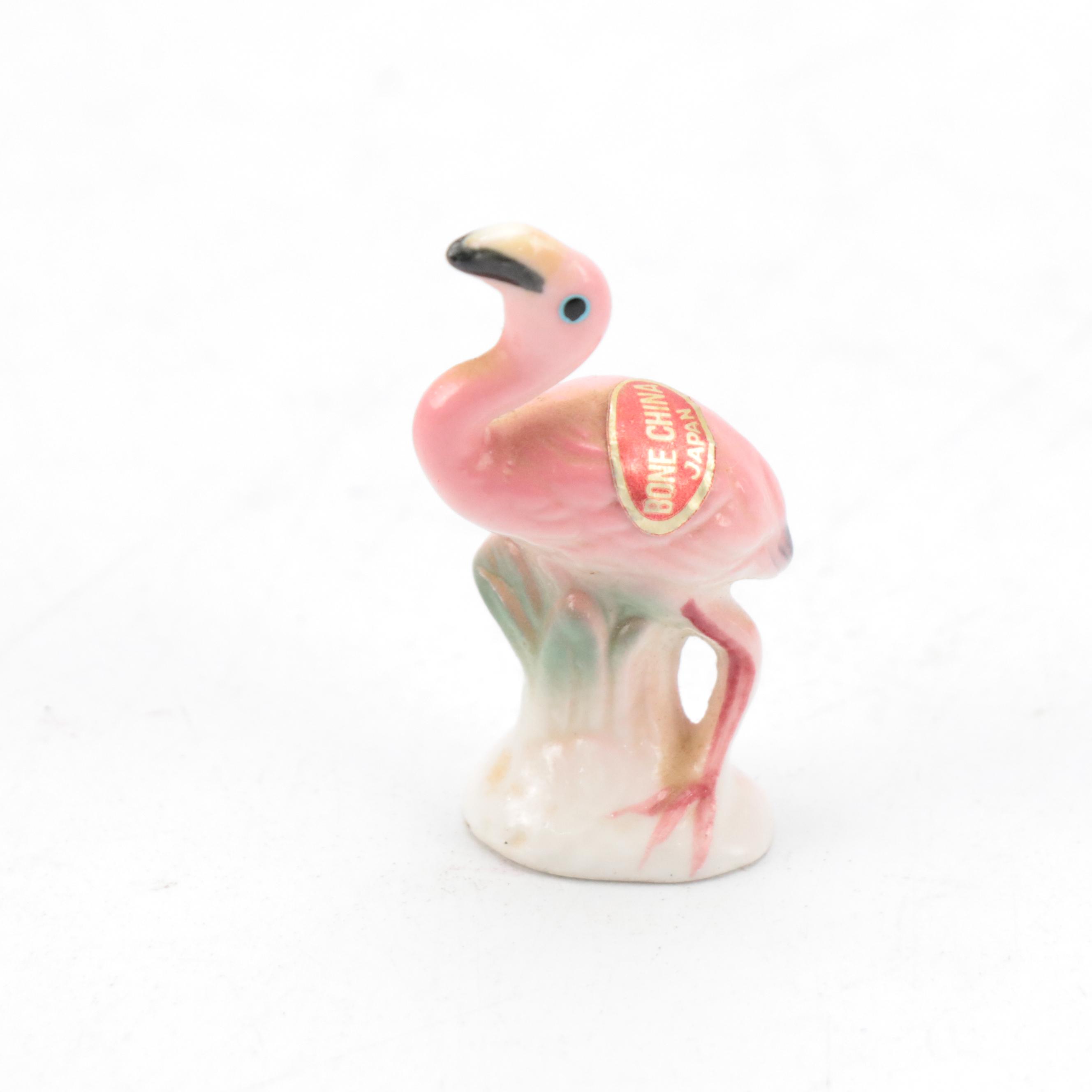Ceramic Flamingo Figurines with Salt and Pepper Shakers, Mid-20th ...