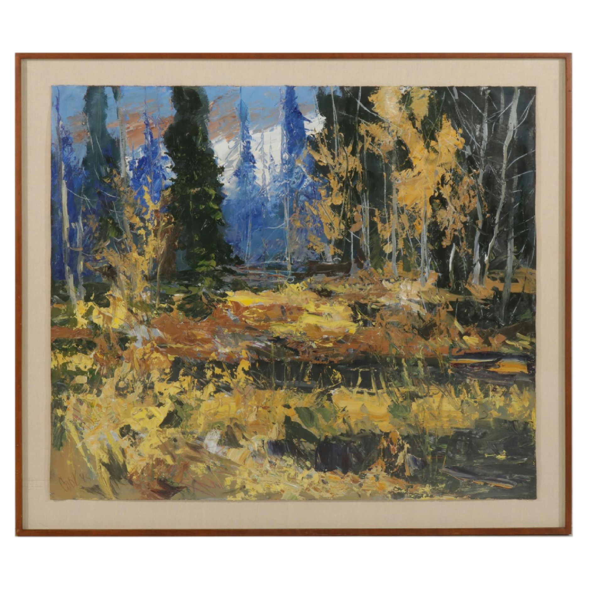 Oil Impasto of Abstract Forest Landscape, Attributed to James Pringle ...