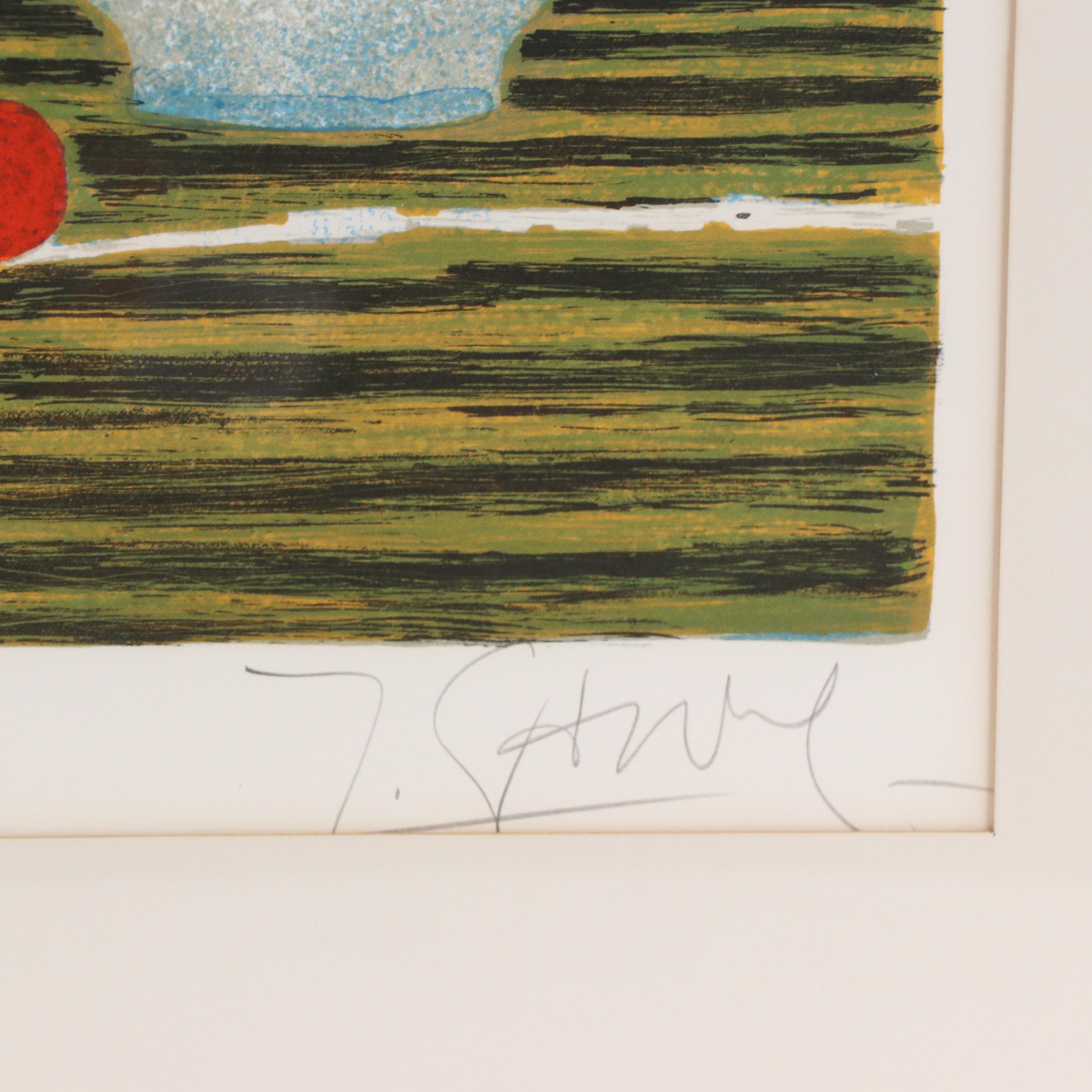 Yves Ganne Color Lithograph "Flowers and Fruit in Front of the Window ...