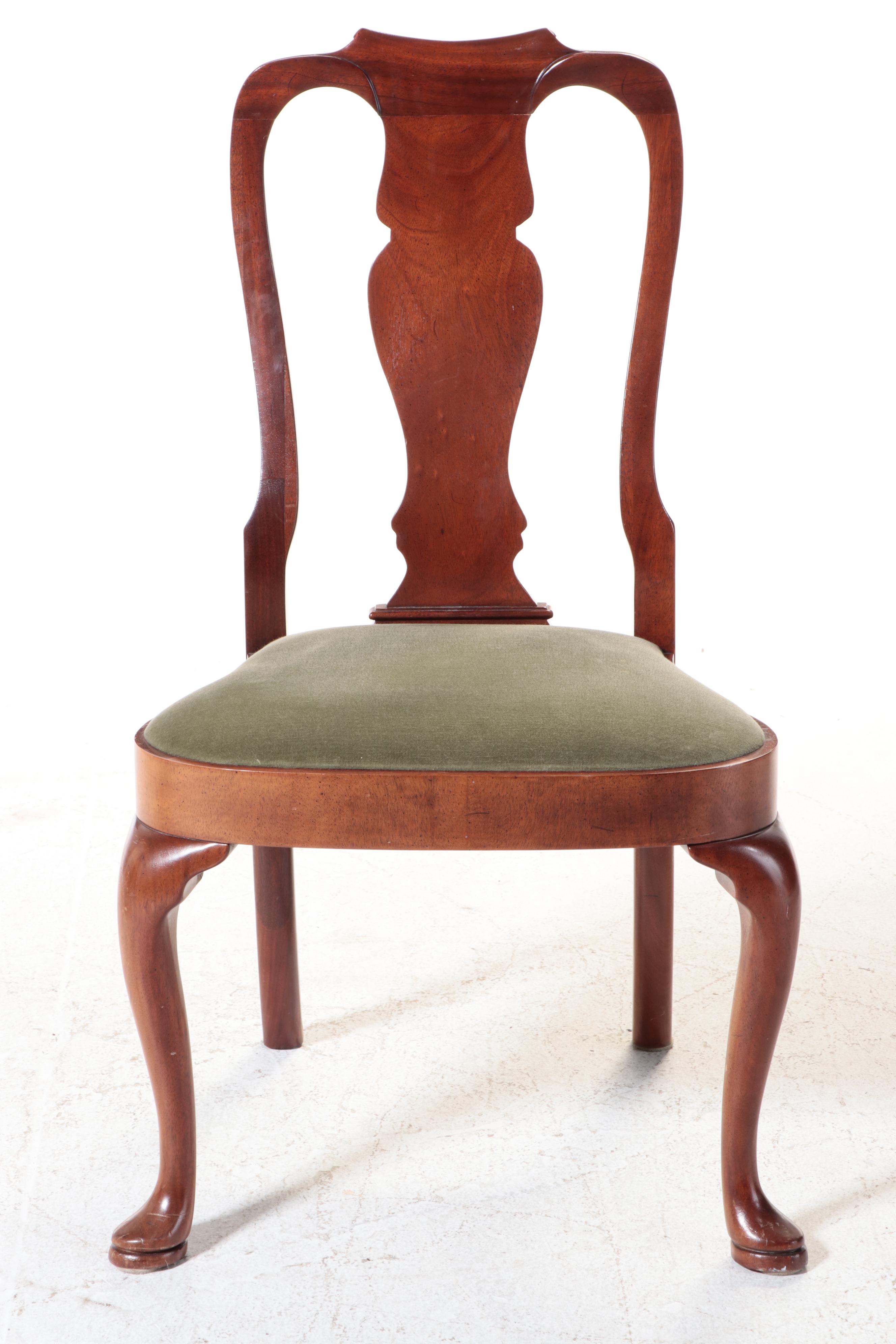 Duncan Phyfe Style Mahogany Extending Dining Table and Queen Anne Style ...