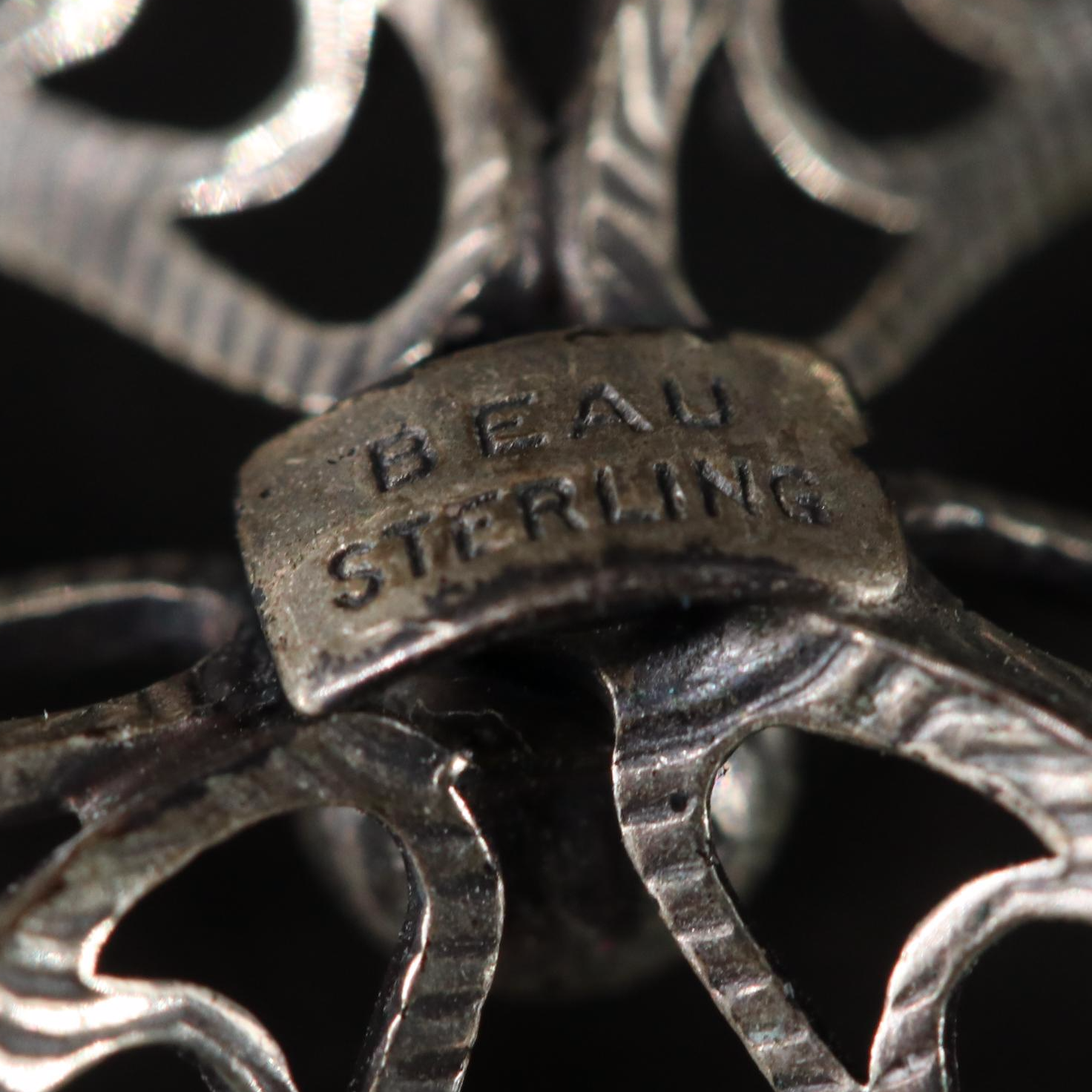 Beau Sterling Filigree Bow Brooch | EBTH