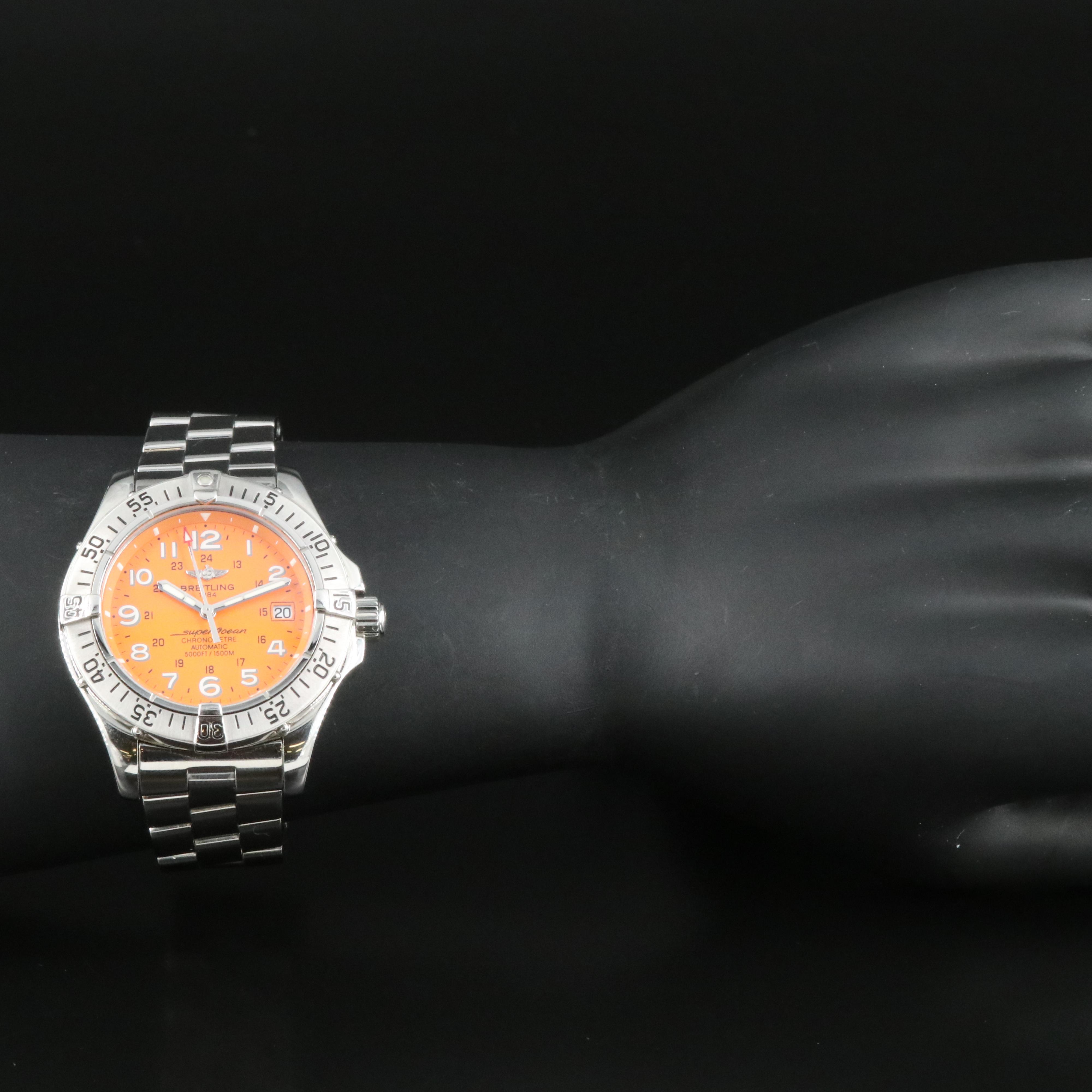 Breitling Superocean 42 Orange 5000ft Steel Automatic Wristwatch ...