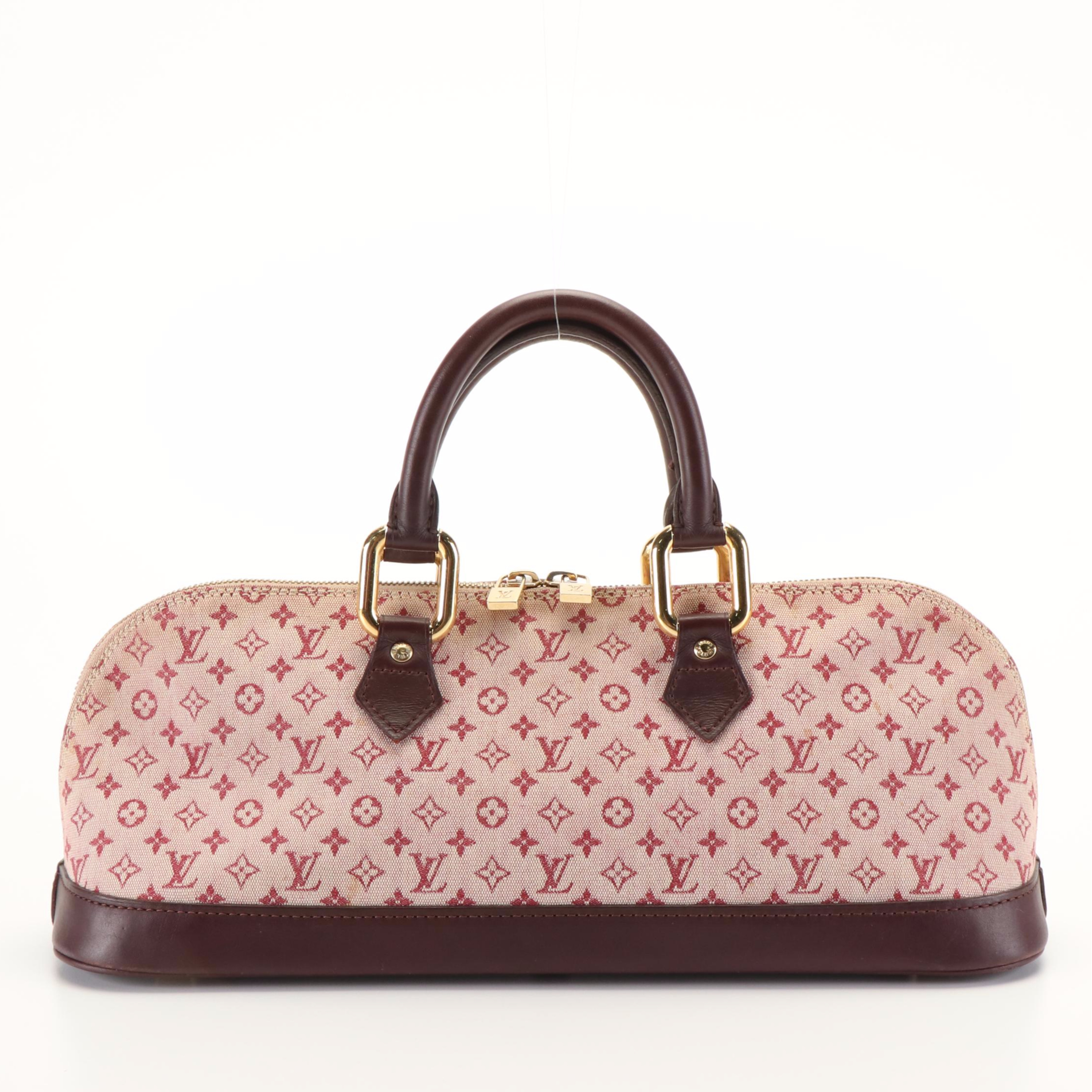 Louis Vuitton Mini Lin Alma Horizontal Satchel in Monogram Pink Canvas ...
