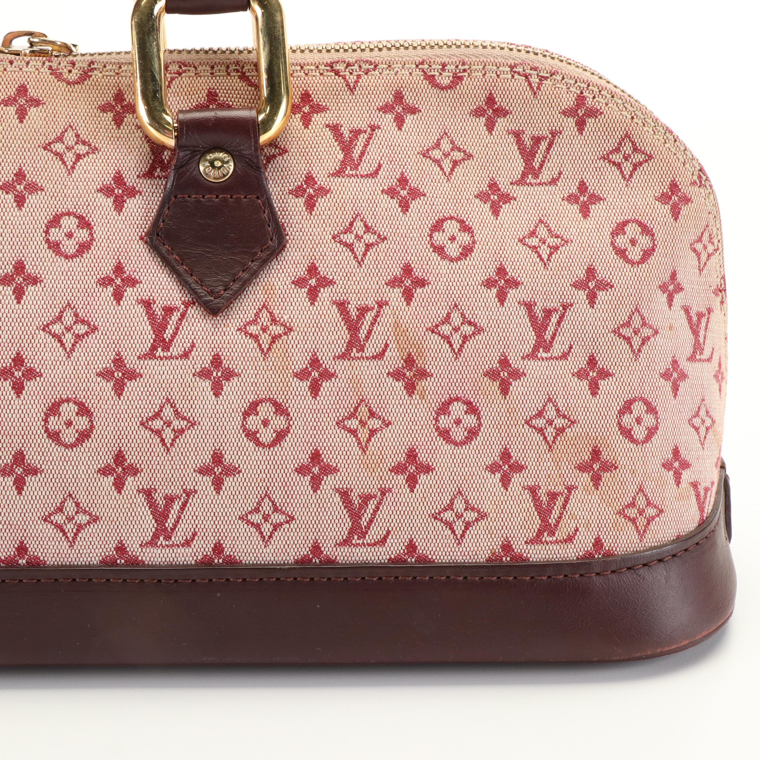 Louis Vuitton Mini Lin Alma Horizontal Satchel in Monogram Pink Canvas ...