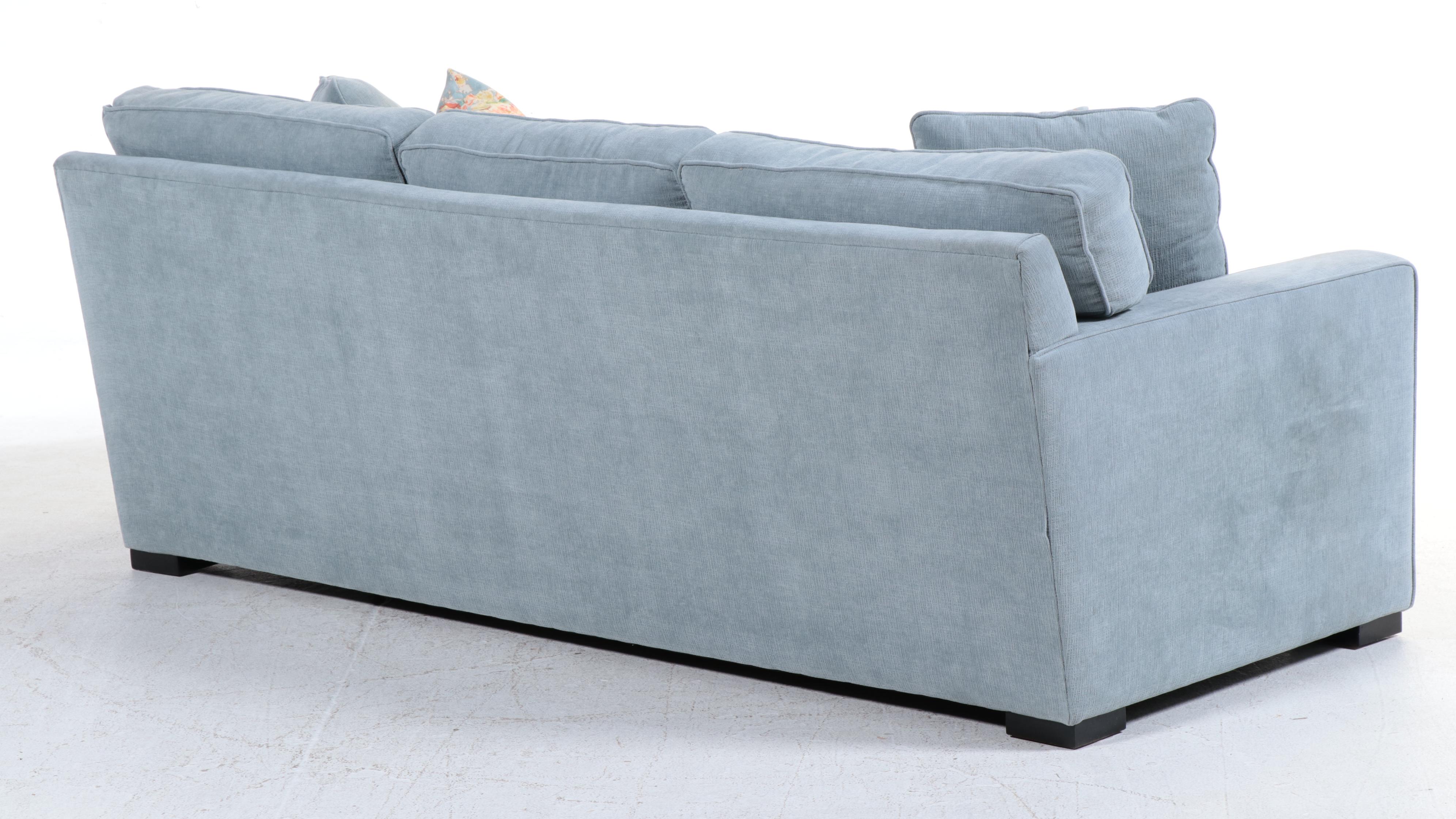 Jonathan Louis Track-Arm Sofa in "Heavenly Robins Egg" Upholstery ...