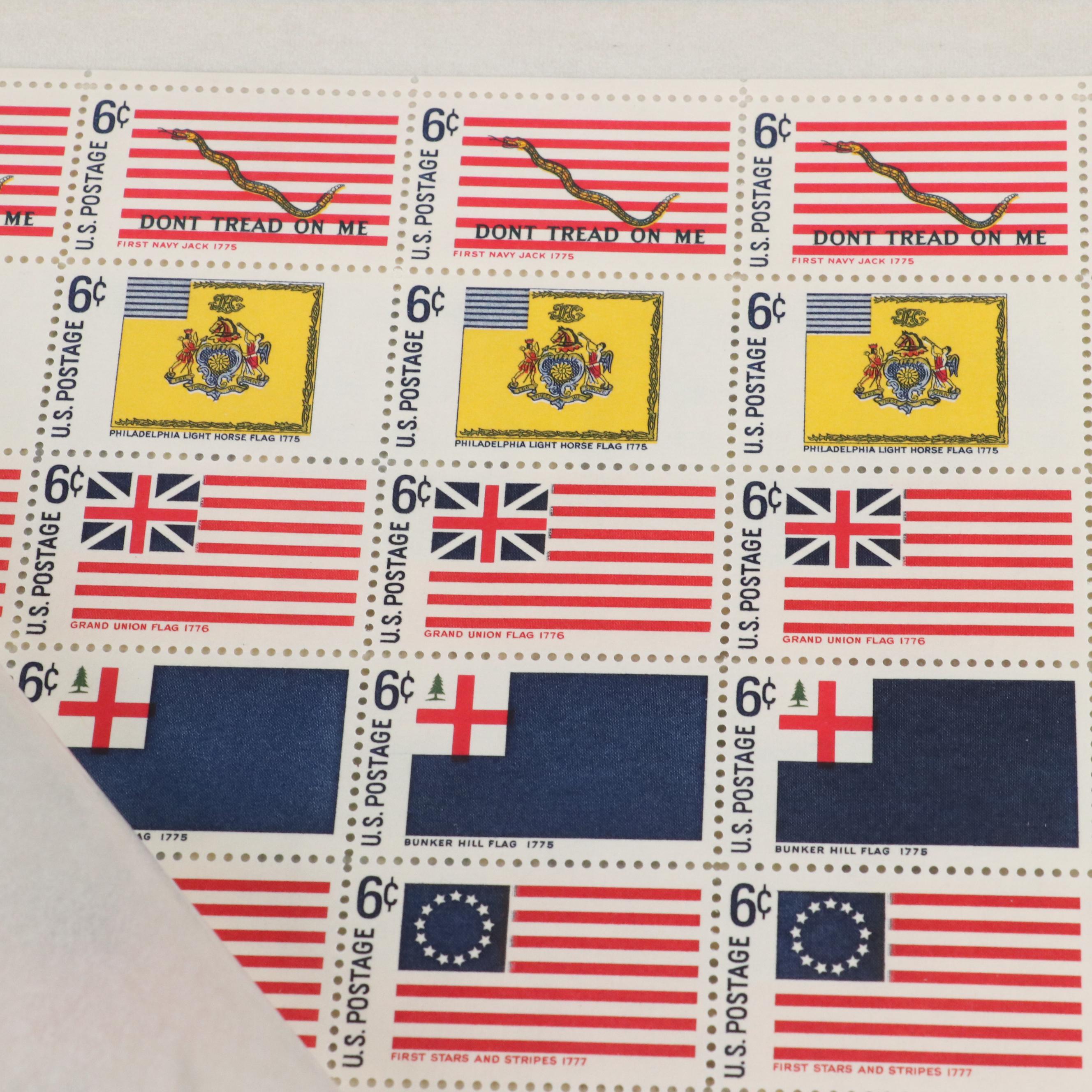 Three Folders of Vintage Mint Condition U.S. Postage Stamp Sheets ...