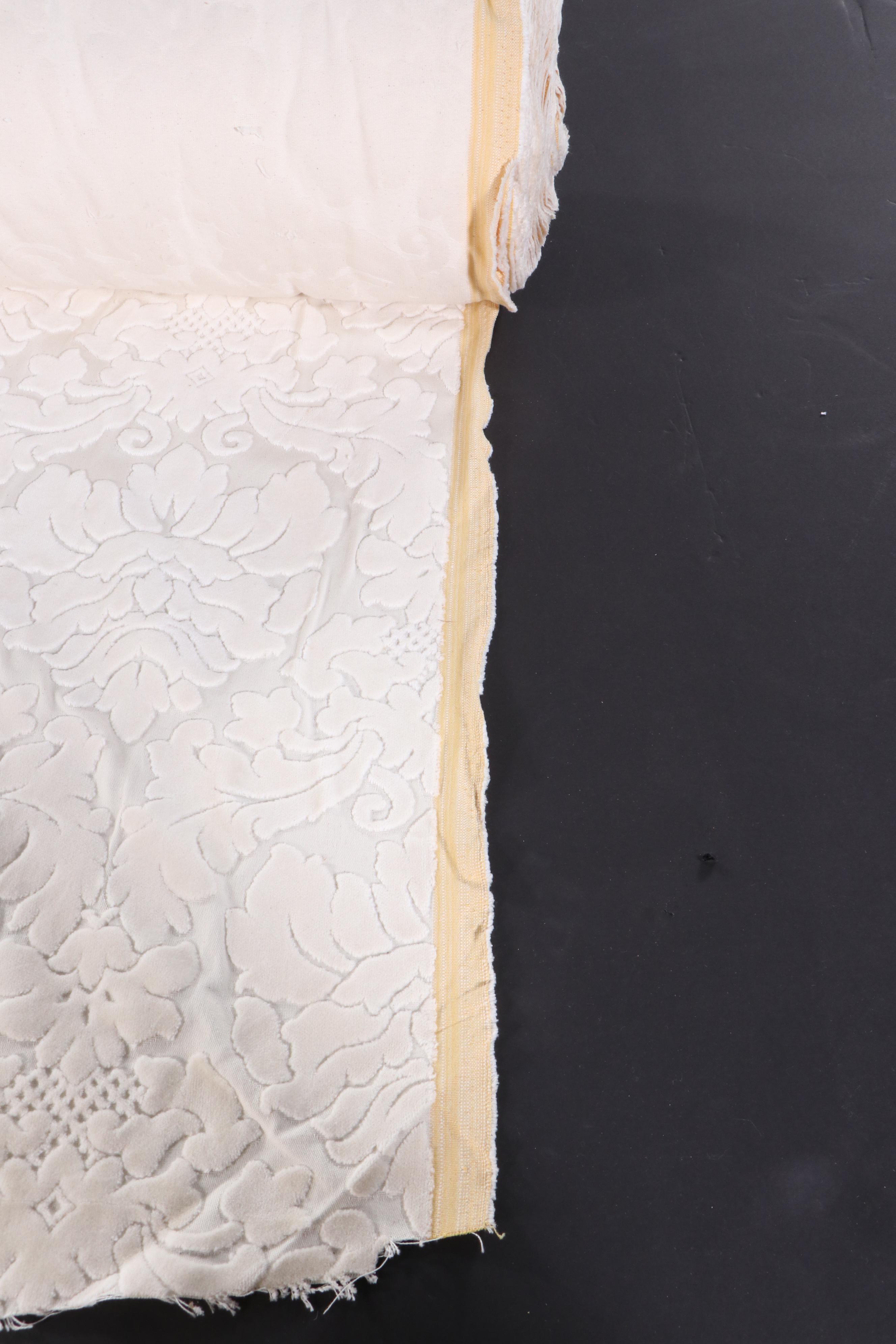 White Brocade Chenille Fabric Partial Bolt | EBTH