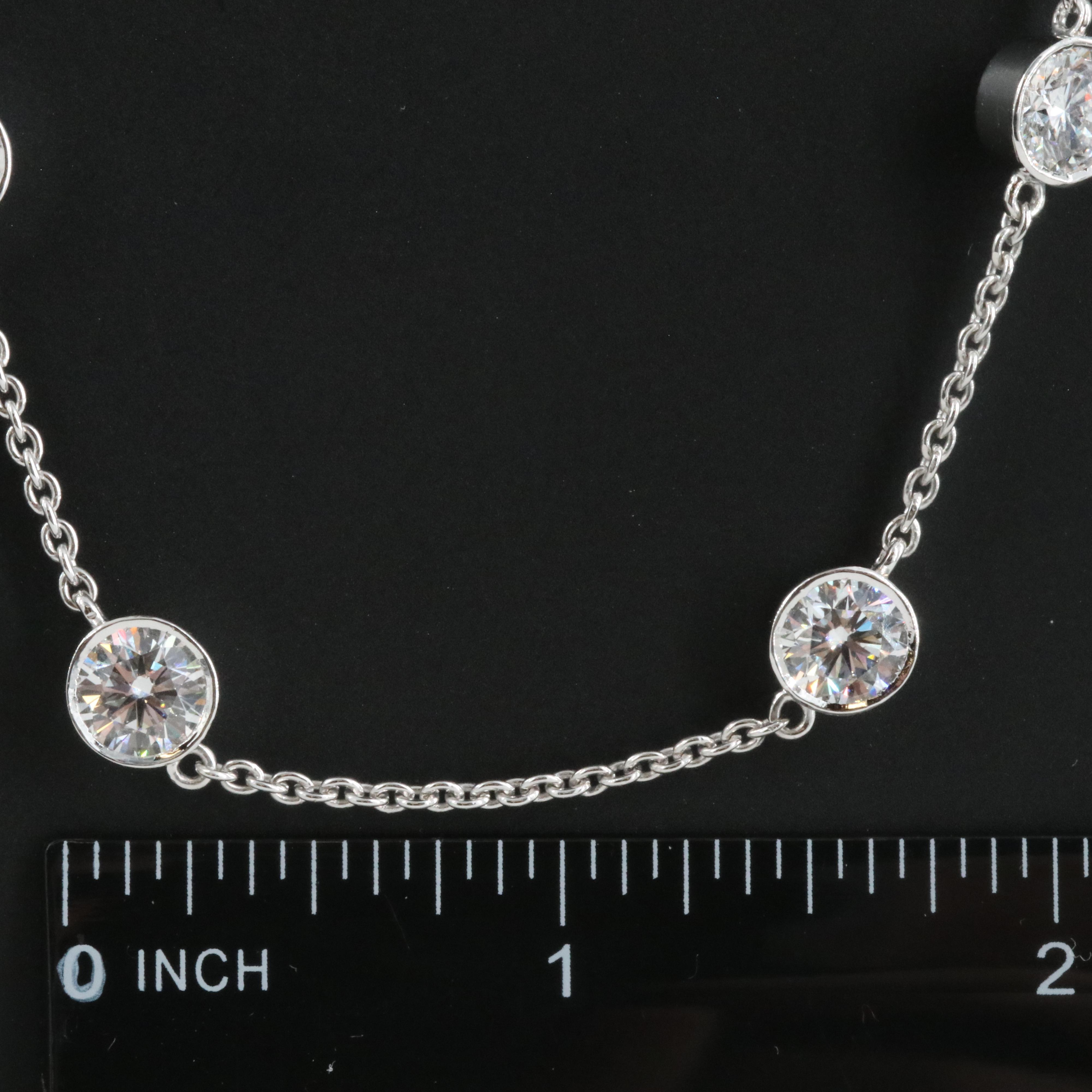 14K 10.50 CTW Lab Grown Diamond Station Necklace | EBTH