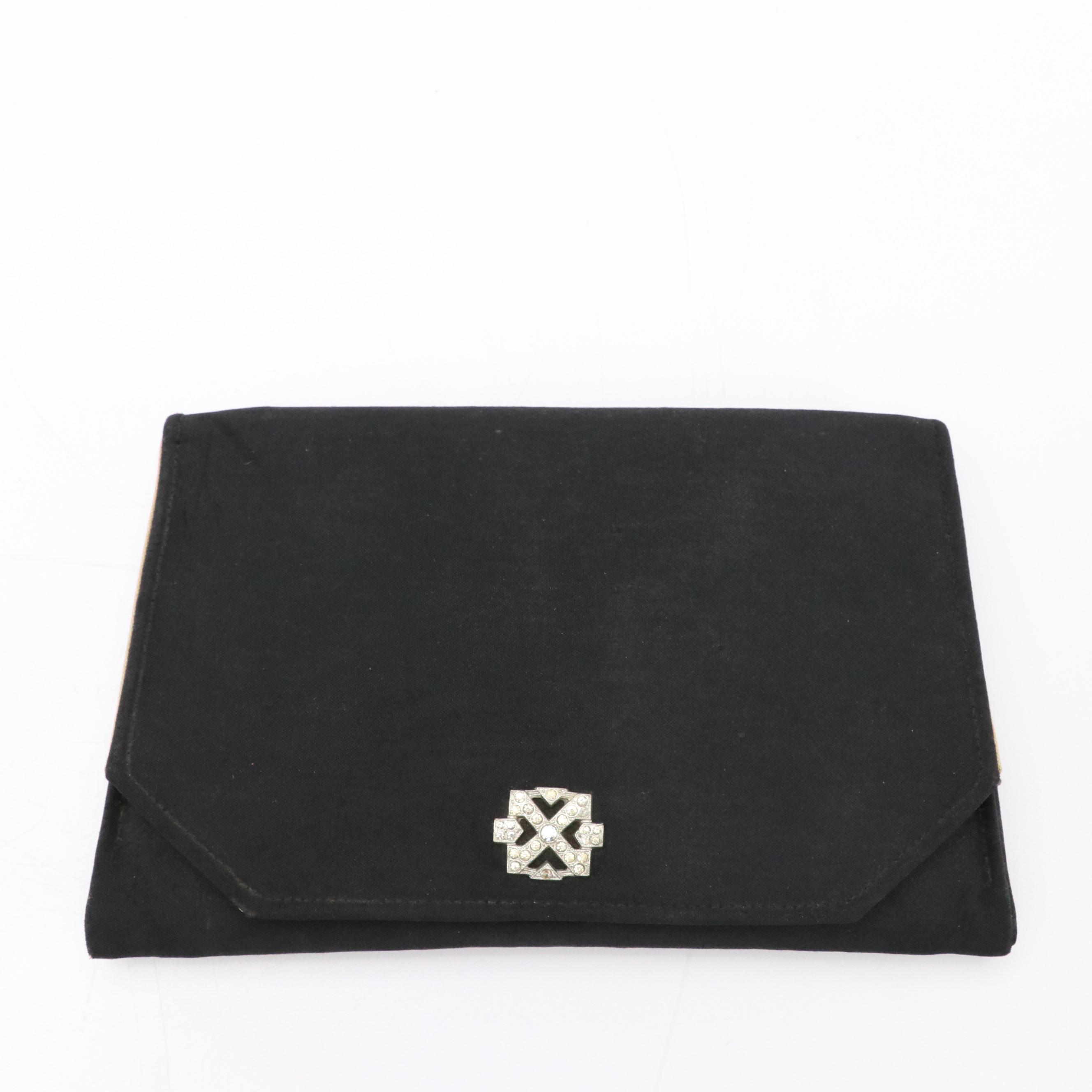 Designers Guild Aqua Blue Leather Kiss-Lock Clutch Wallet, Other Black ...