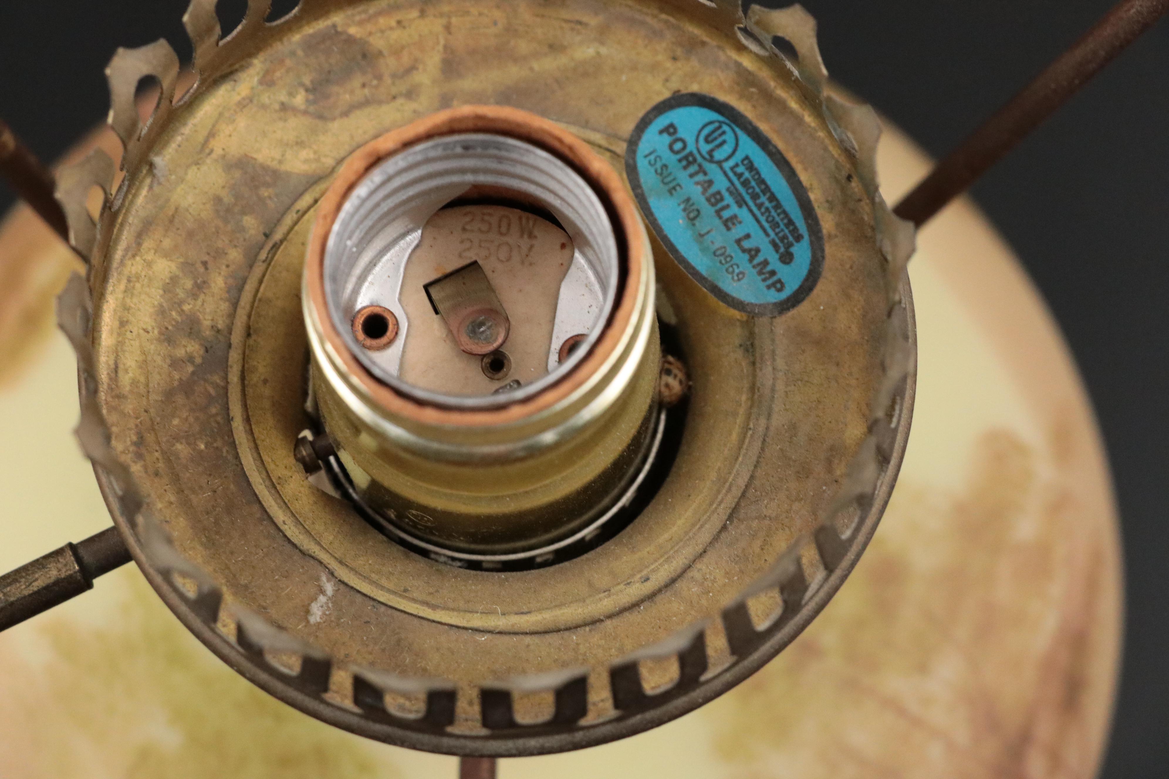 Fenton Burmese "Trees Scene" Hand-Painted Student Lamps, 1990s | EBTH