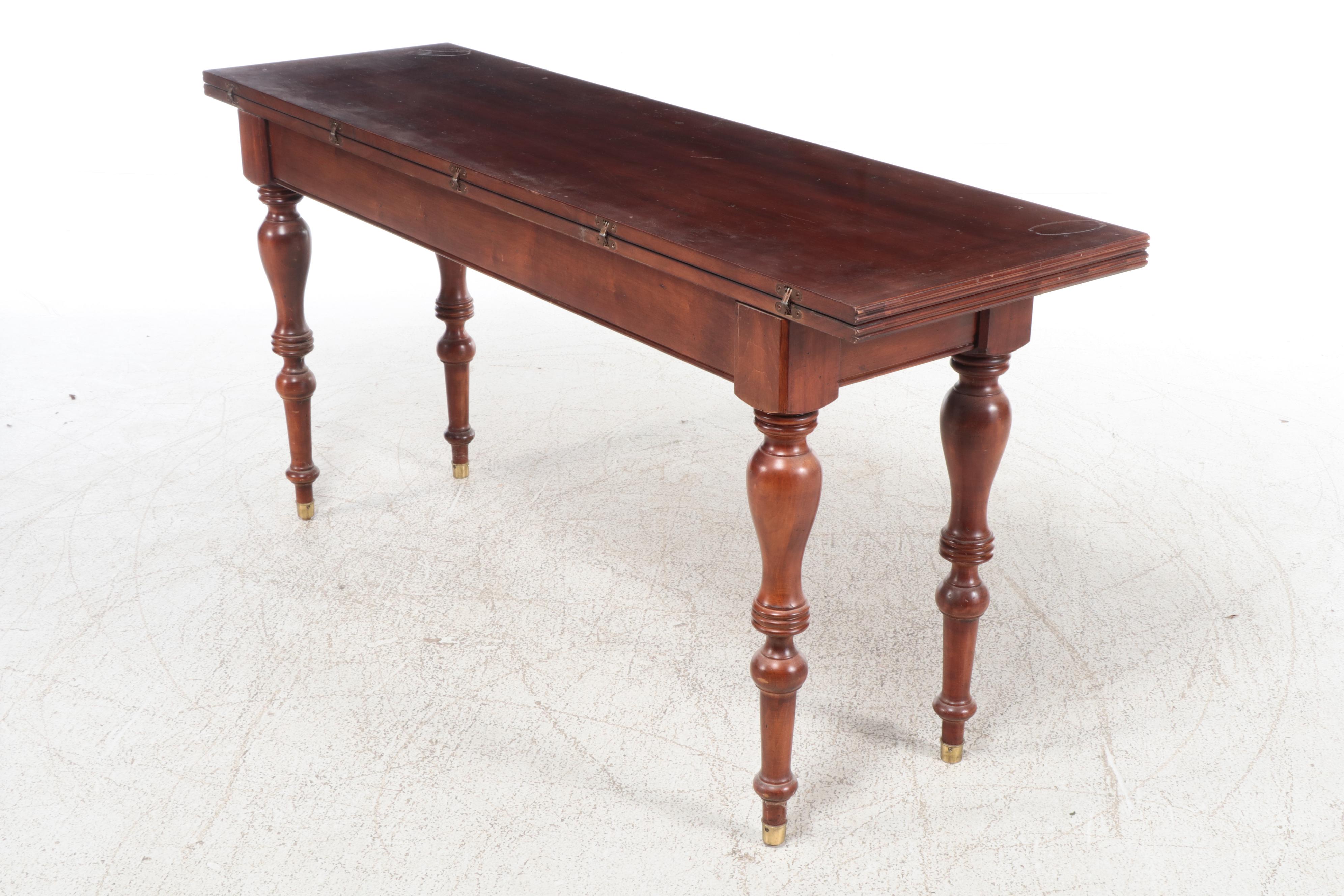 Ethan Allen Colonial Style Cherrywood-Stained Console/Dining Table ...