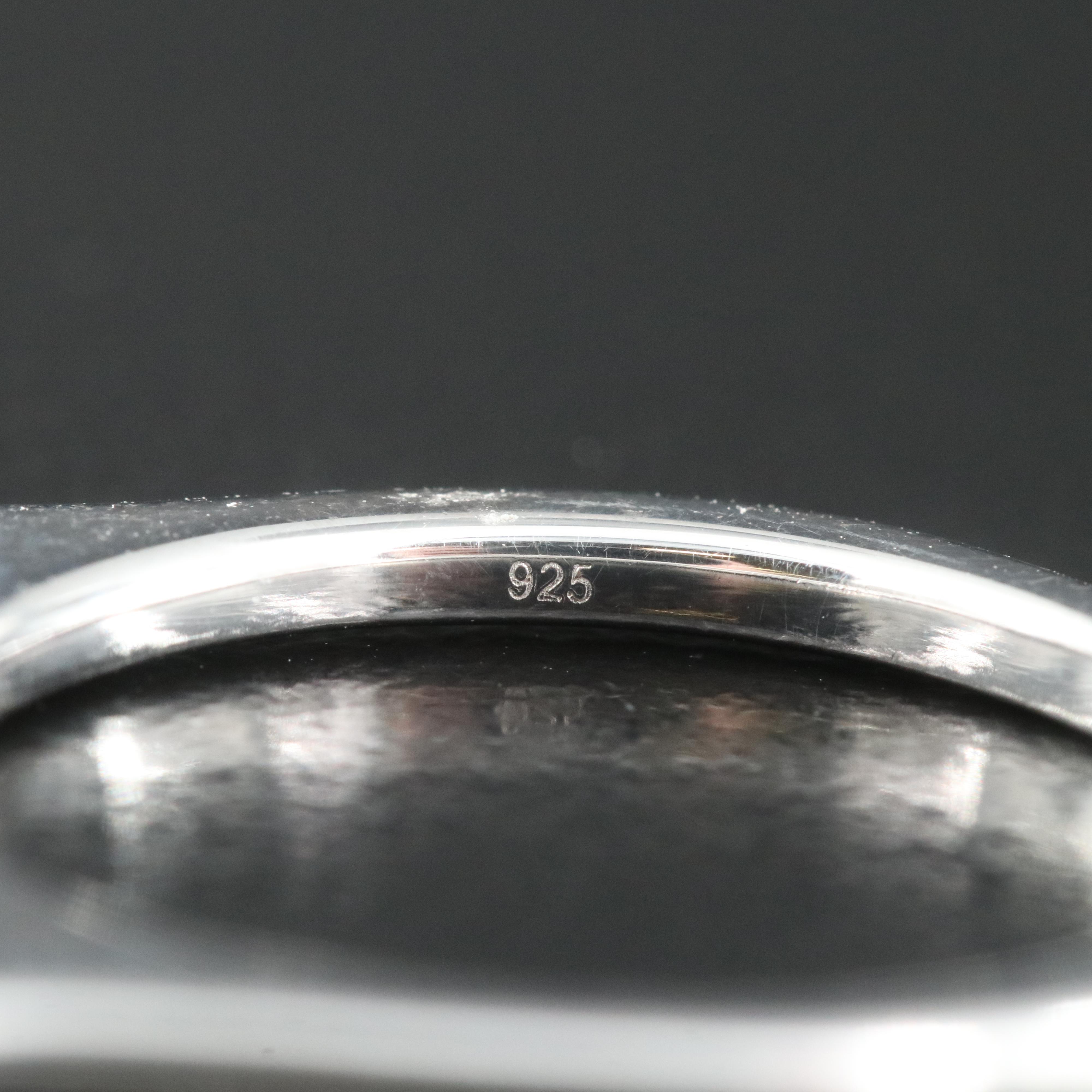 Sterling Diamond Wedge Ring with Lab Grown Fancy Black | EBTH