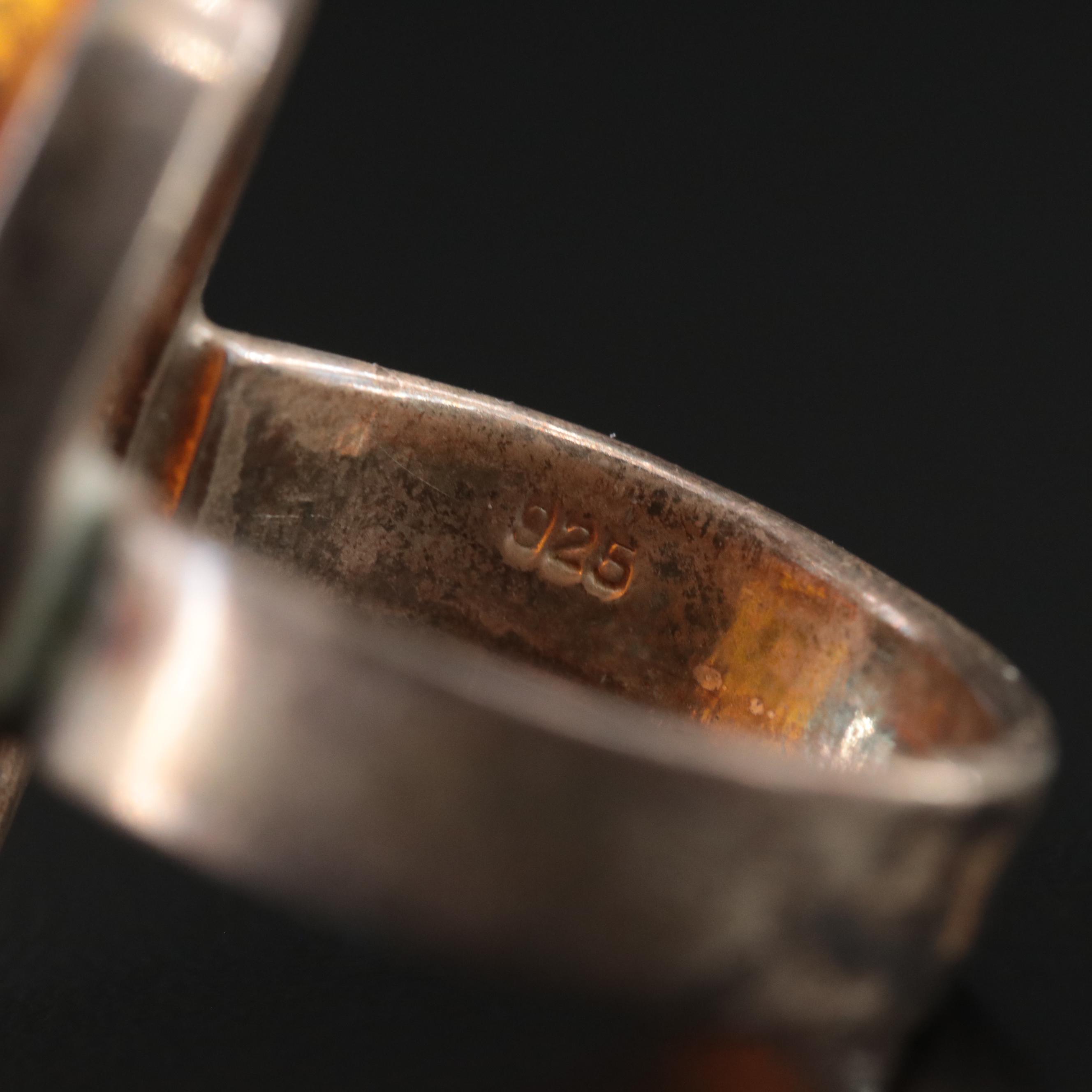 Sterling Copal and Faux Turquoise Rings | EBTH