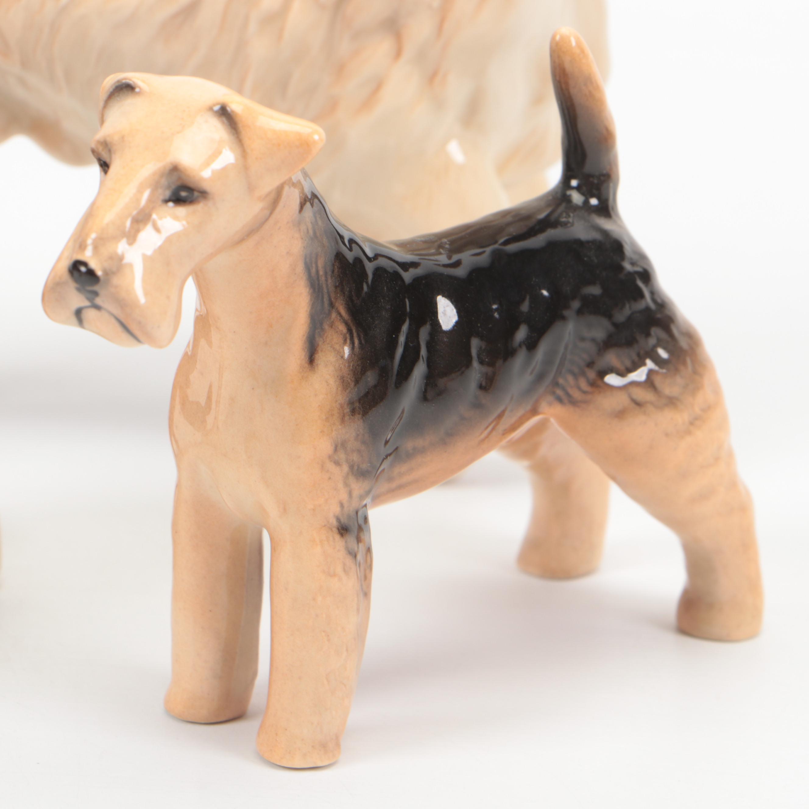 Beswick Border Collie, Spaniel, and Airedale with Royal Doulton Golden ...