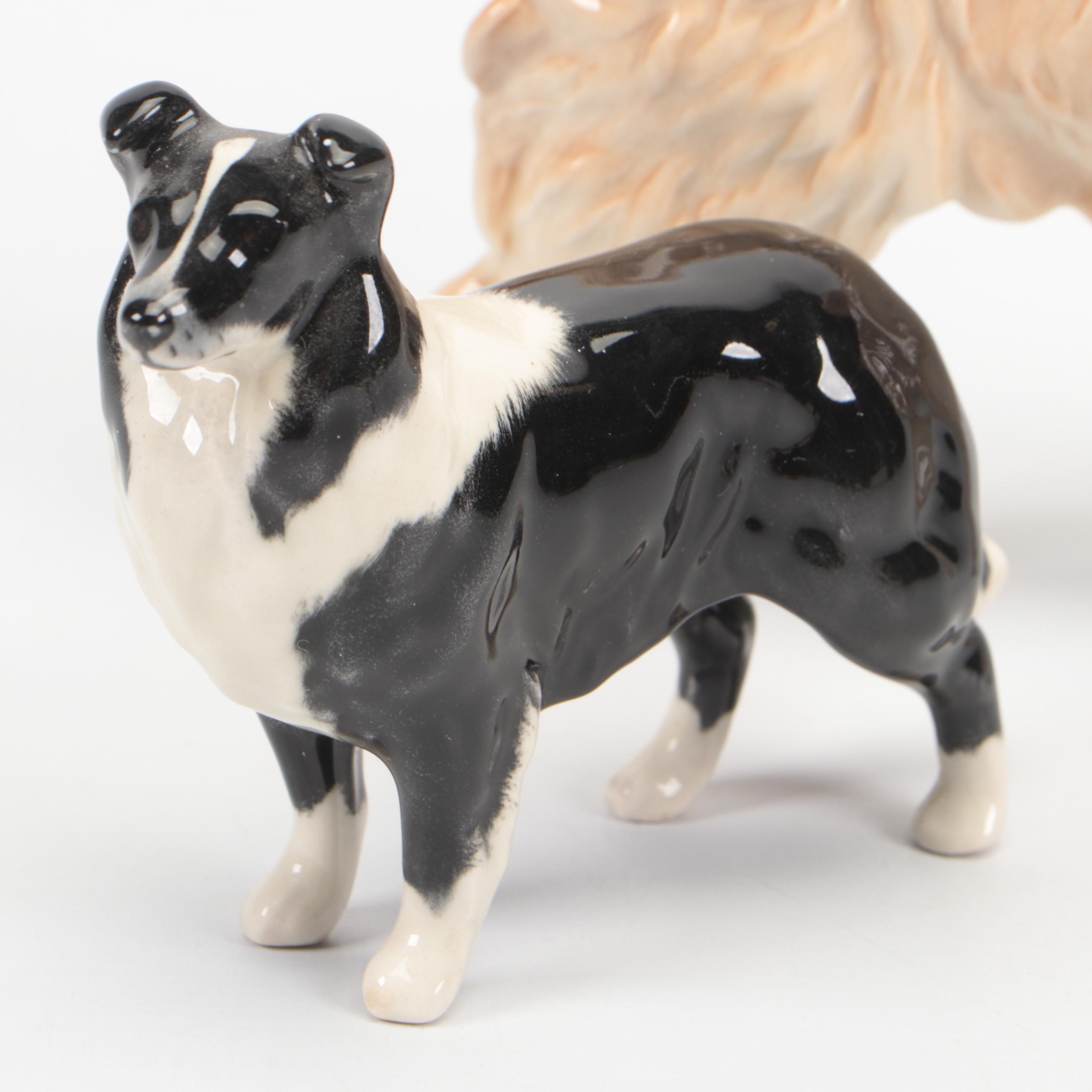 Beswick Border Collie, Spaniel, and Airedale with Royal Doulton Golden ...